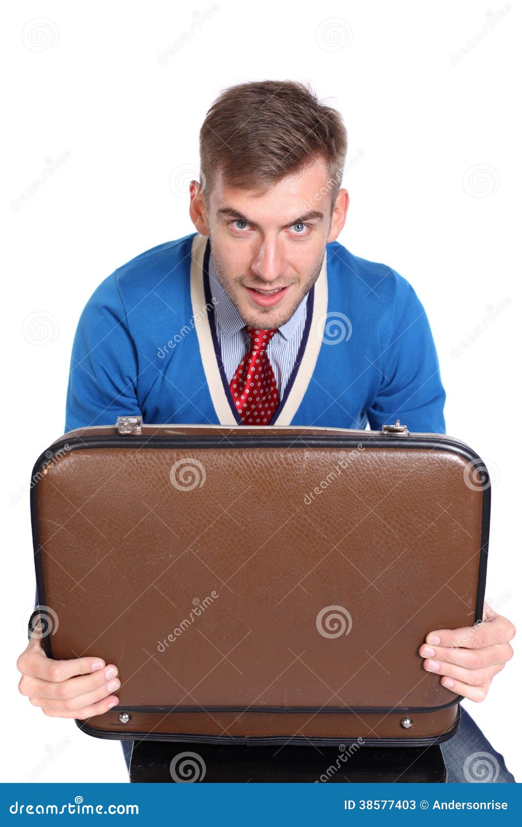 Businessman Holding Open Briefcase in Hands Stock Image - Image of ...