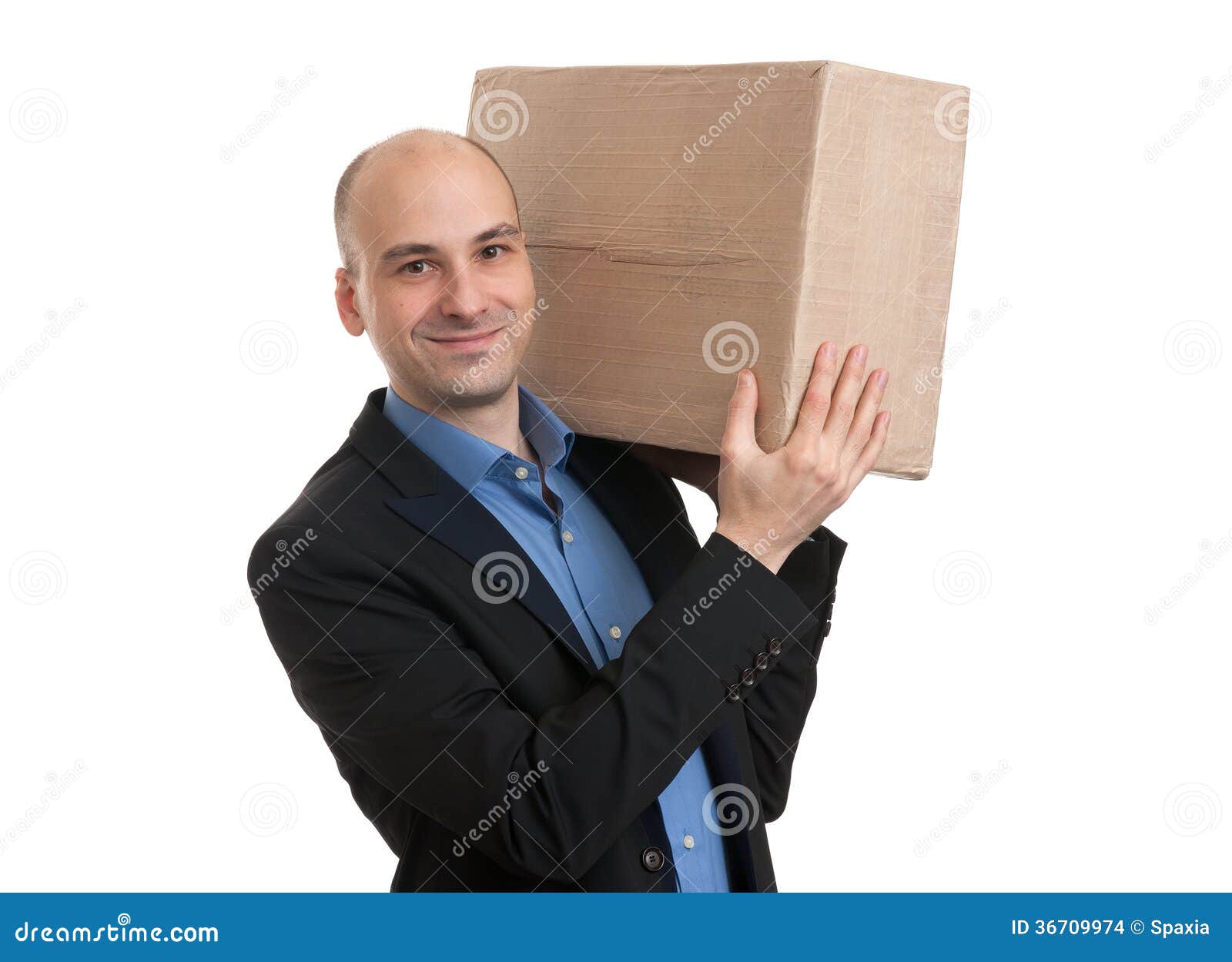 Businessman Holding a Package Parcel Stock Photo - Image of human ...