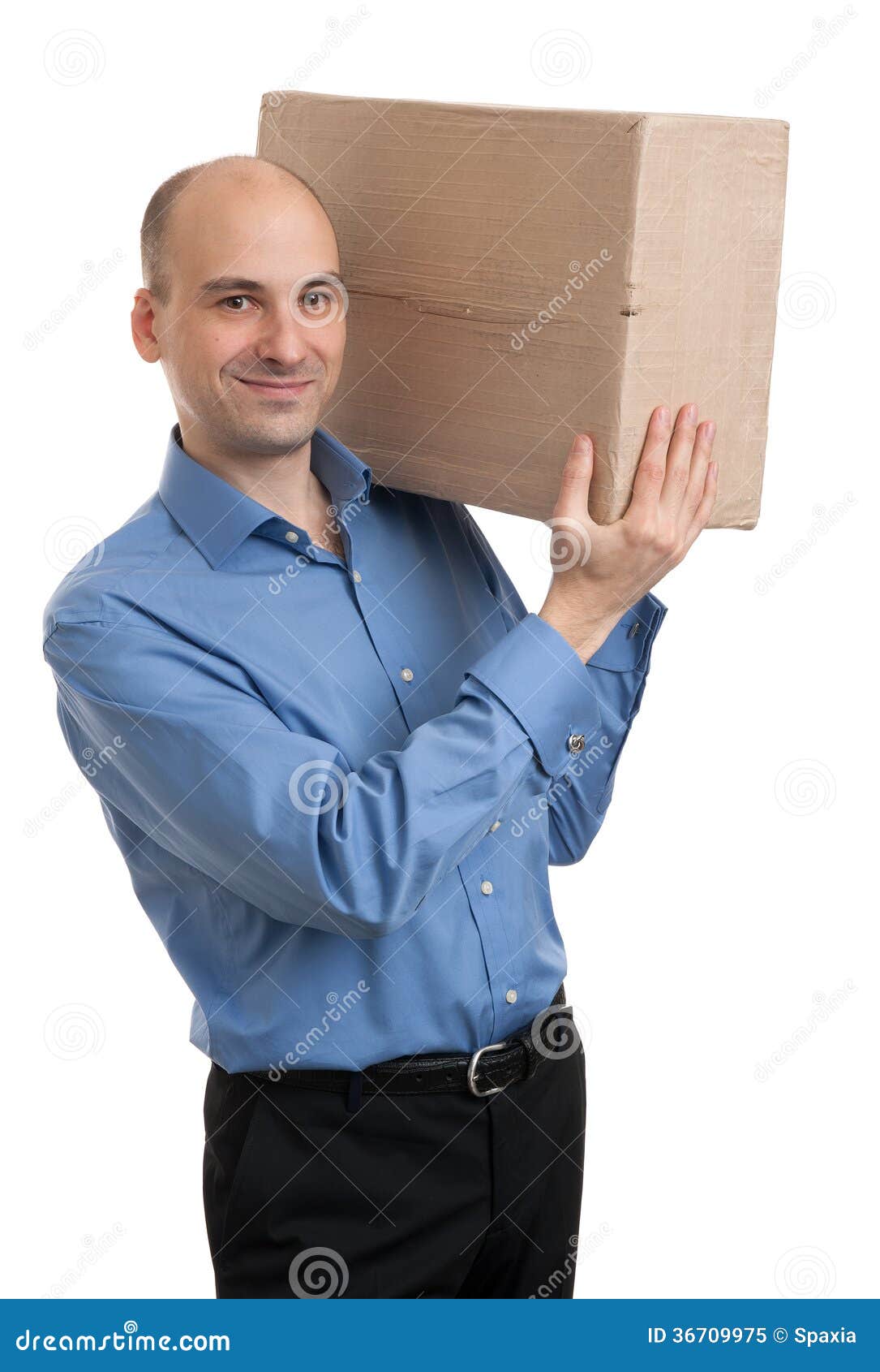 Businessman Holding a Package Parcel Stock Image - Image of order ...