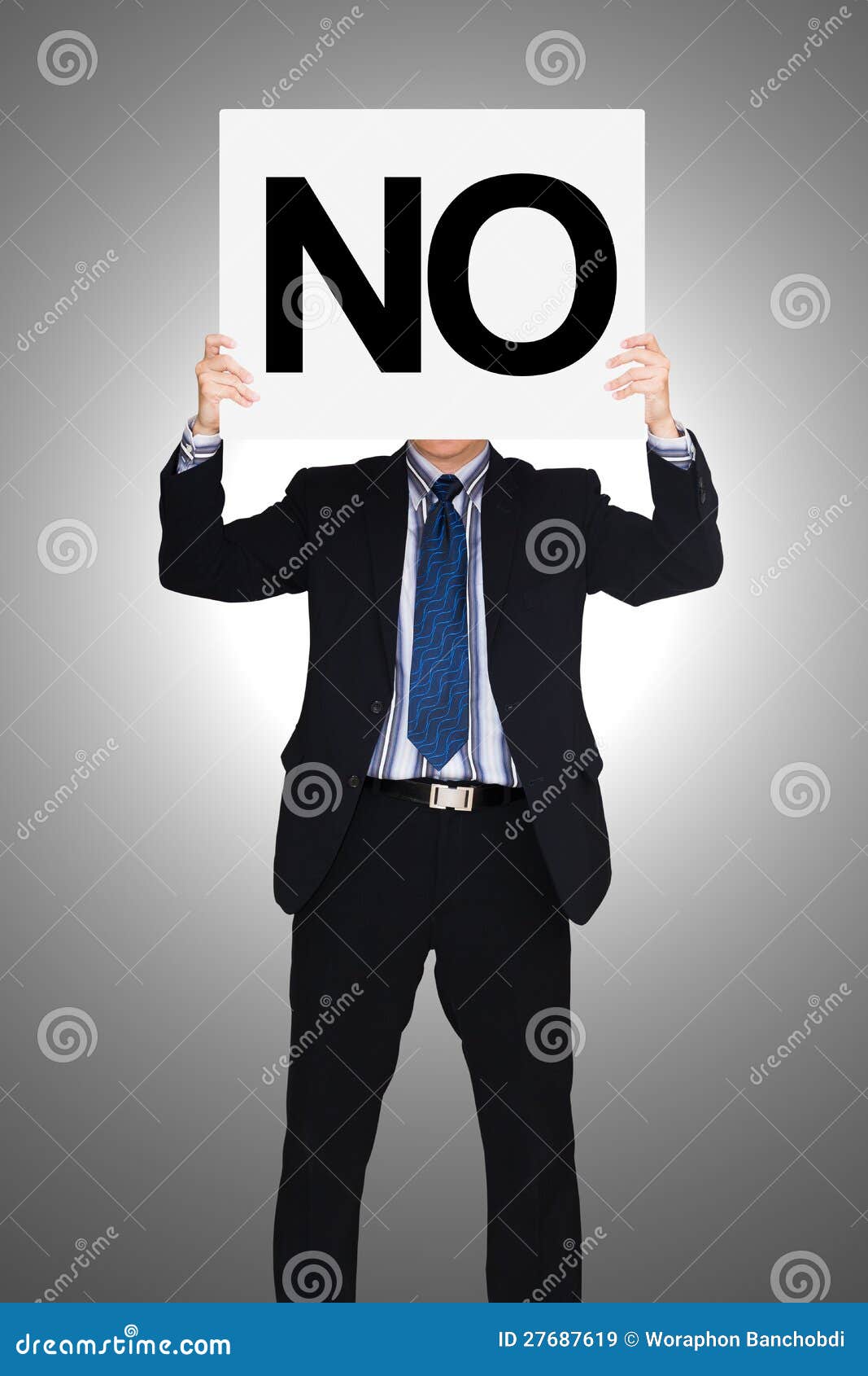 Businessman Holding Paper that Say No Stock Image - Image of studio ...