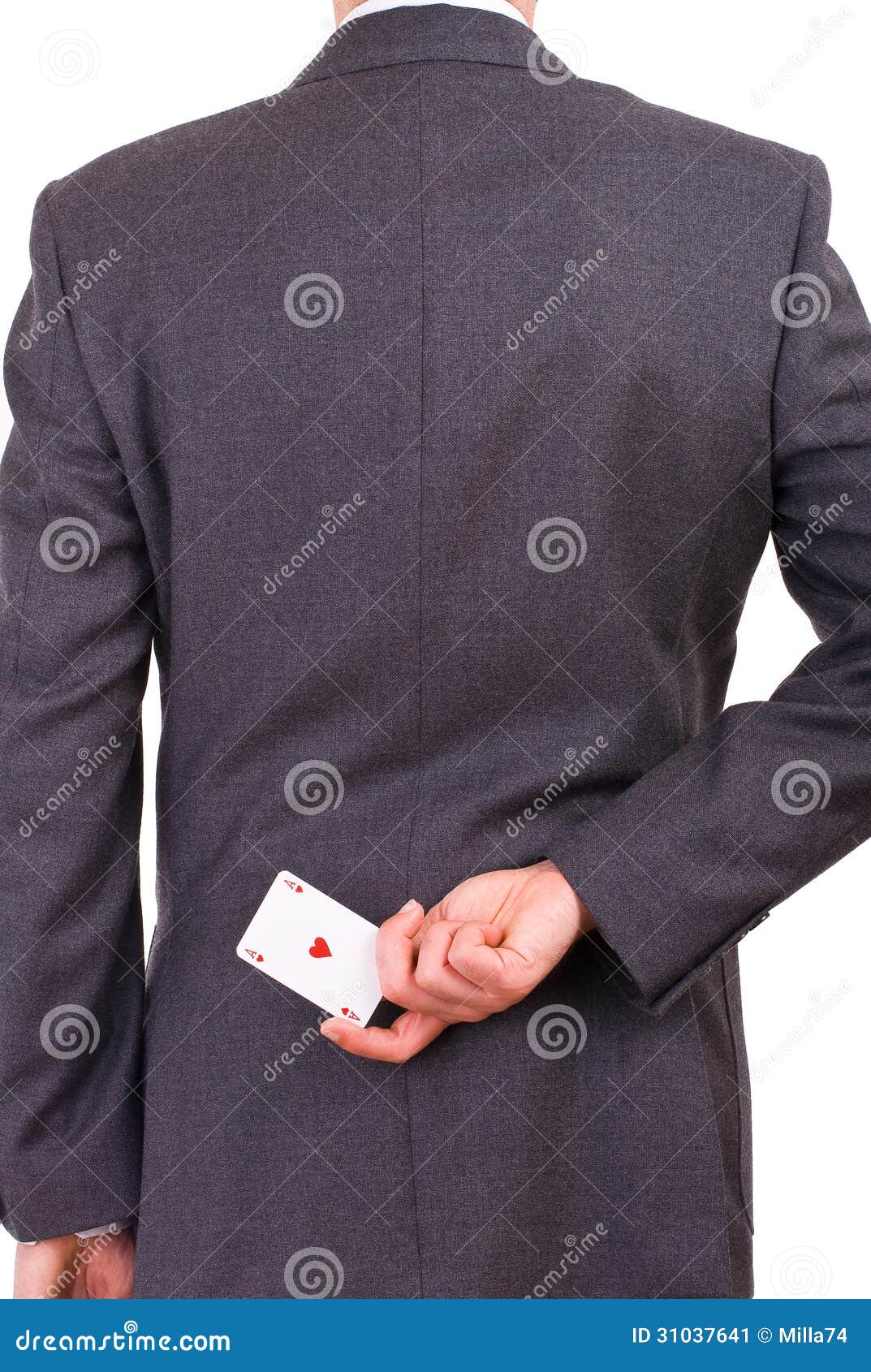 Businessman Holding Playing Card Behind His Back. Stock Image - Image ...