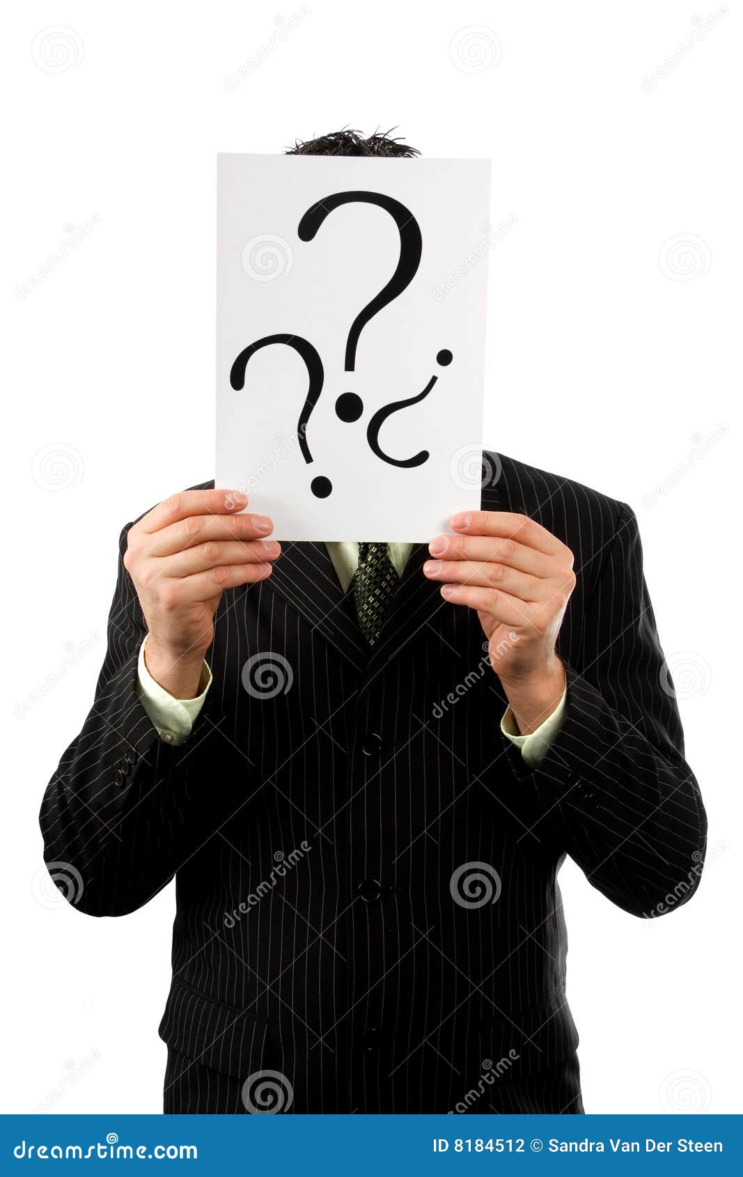 Businessman is Holding a Question Mark Stock Photo - Image of paper ...