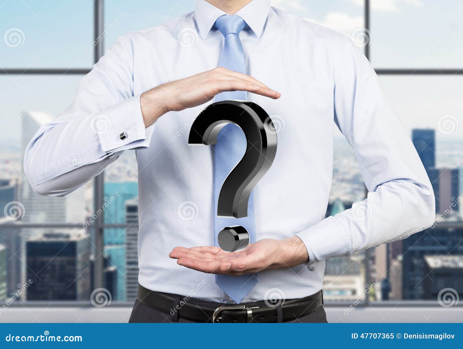 Businessman Holding Question Mark Stock Image - Image of drawing ...