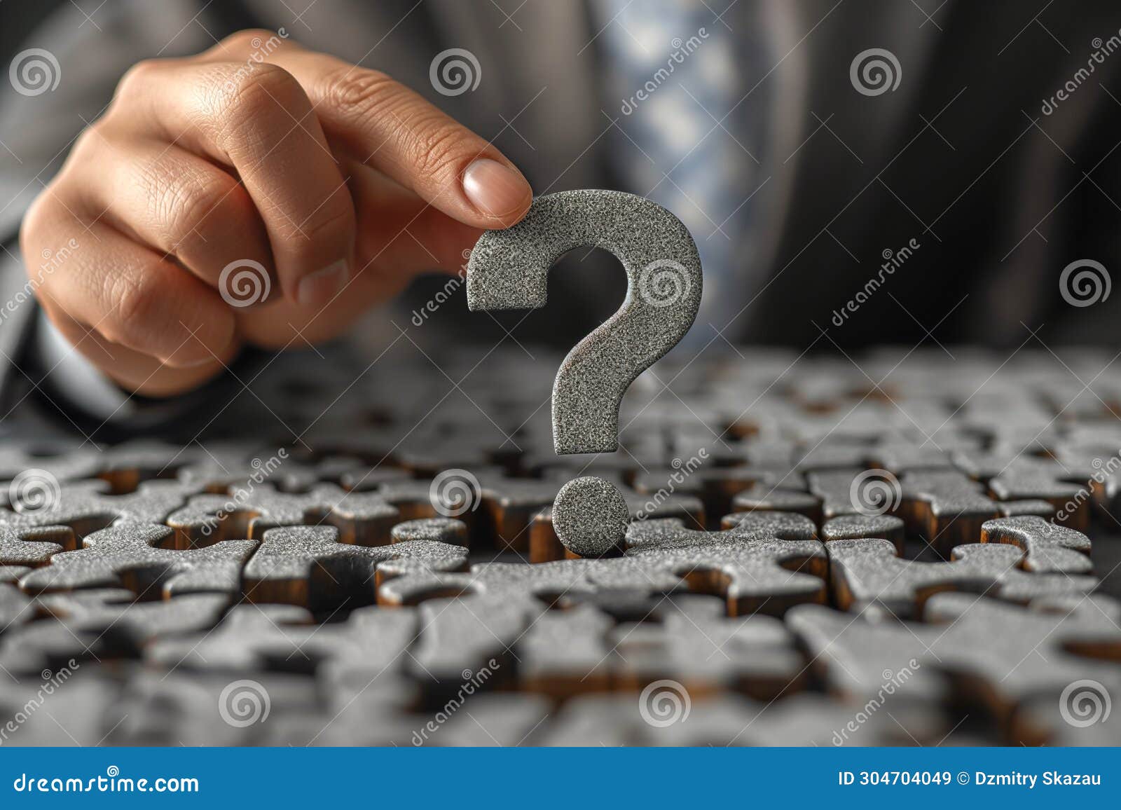 Businessman Holding a Question Mark in His Hands Stock Illustration ...