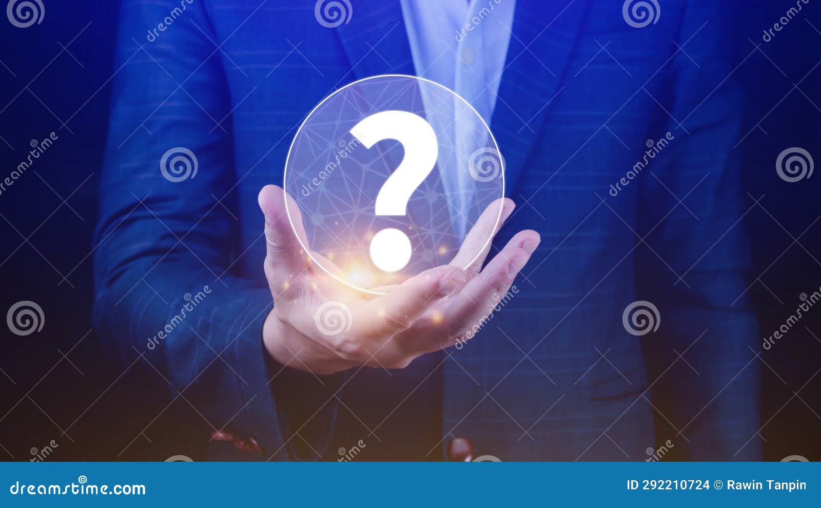 Businessman Holding Question Marks Icon, Confused, Thinking ...