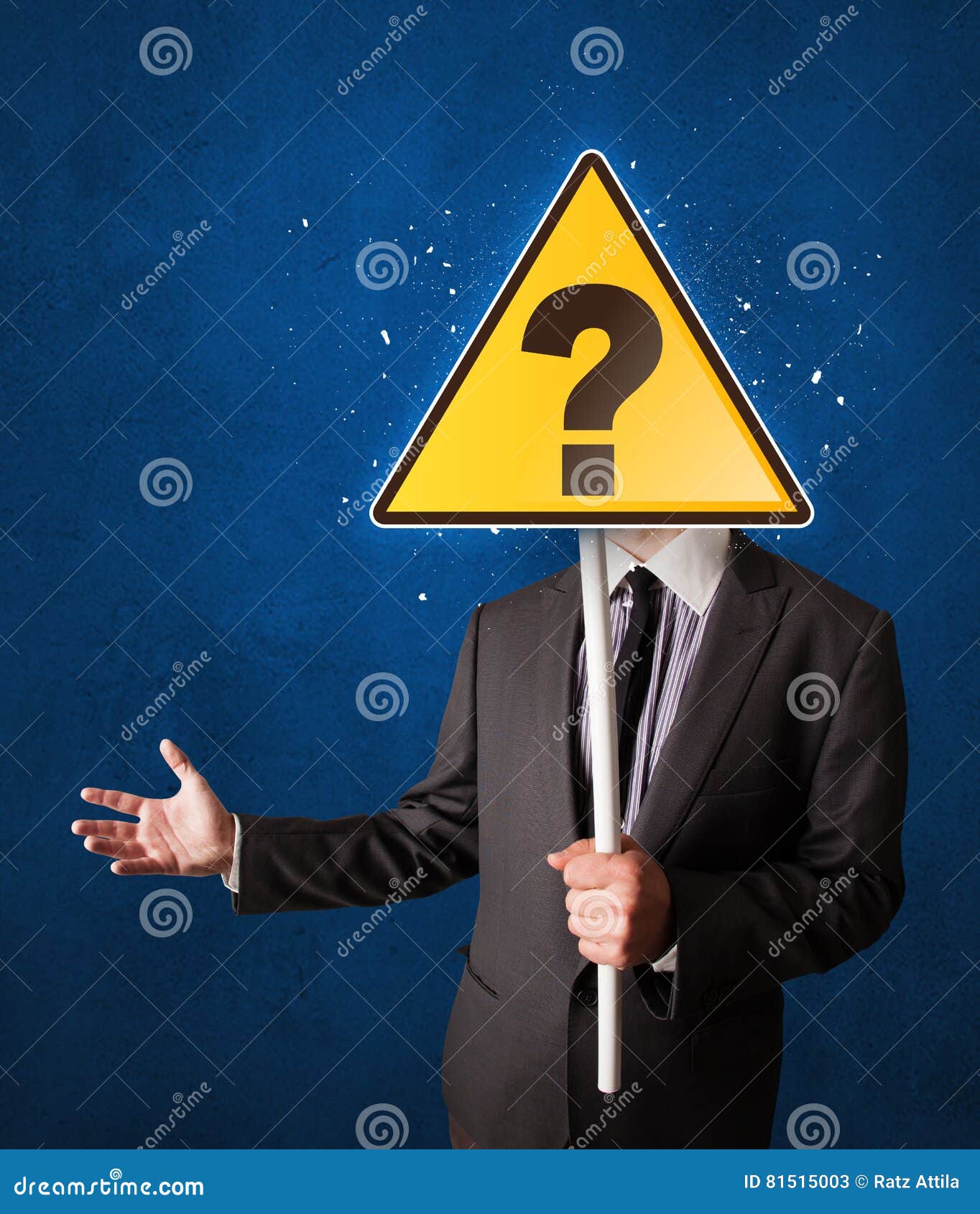 Businessman Holding Question Sign Stock Image - Image of communication ...