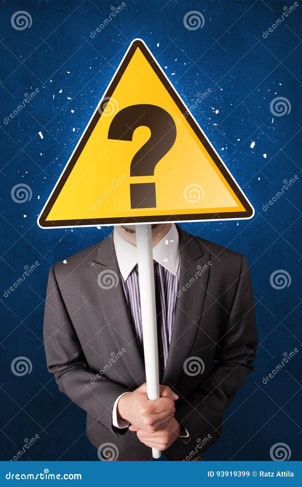 Businessman Holding Question Sign Stock Image - Image of answer ...