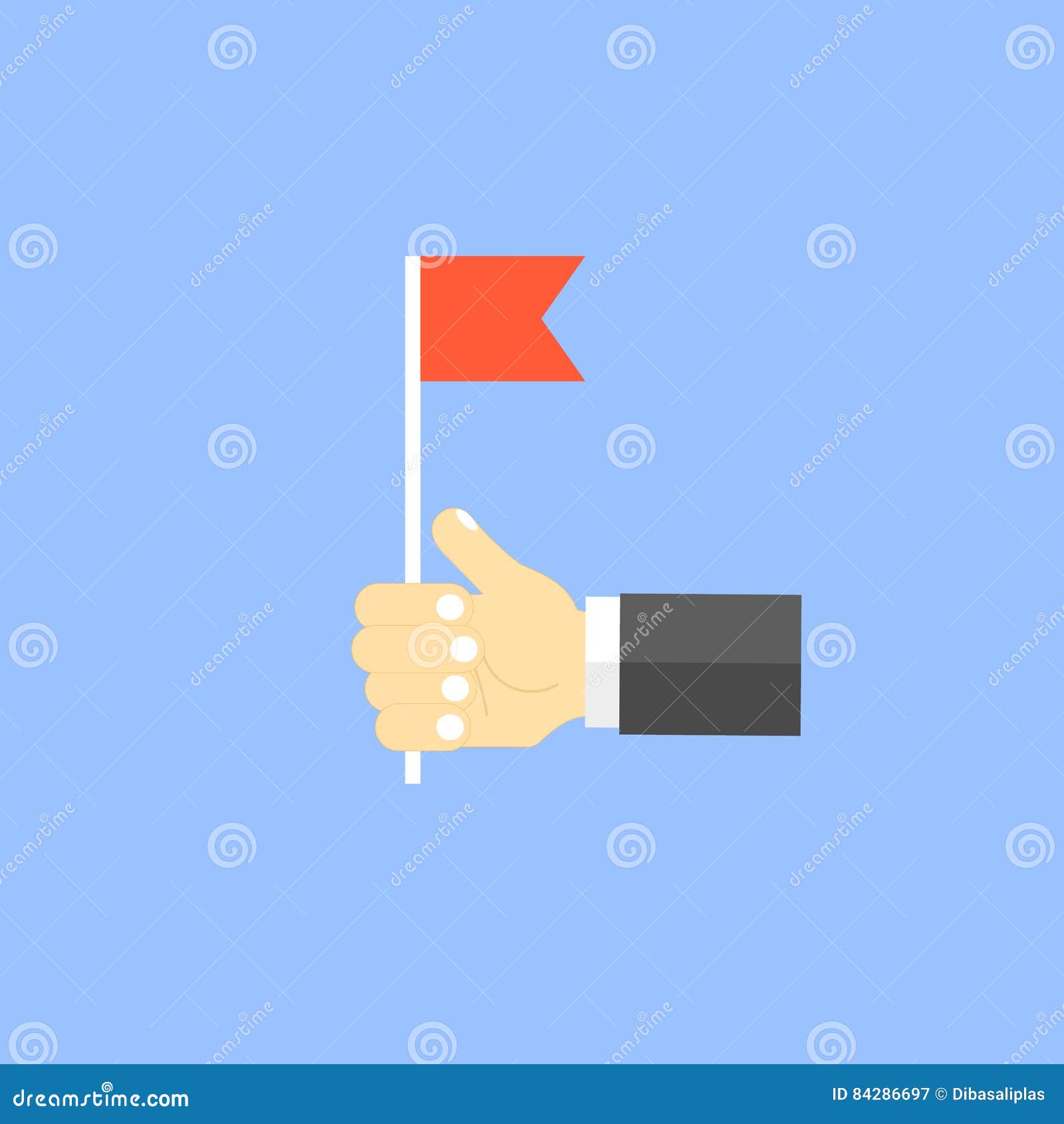 Businessman Holding a Red Flag. Stock Vector - Illustration of worker ...