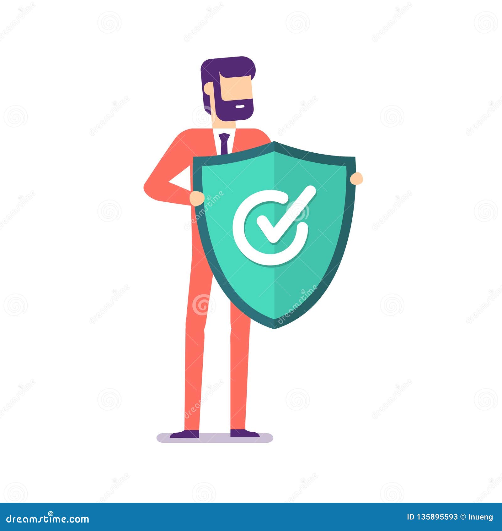 Businessman Holding a Shield Reflecting the Attacks. Protected from ...