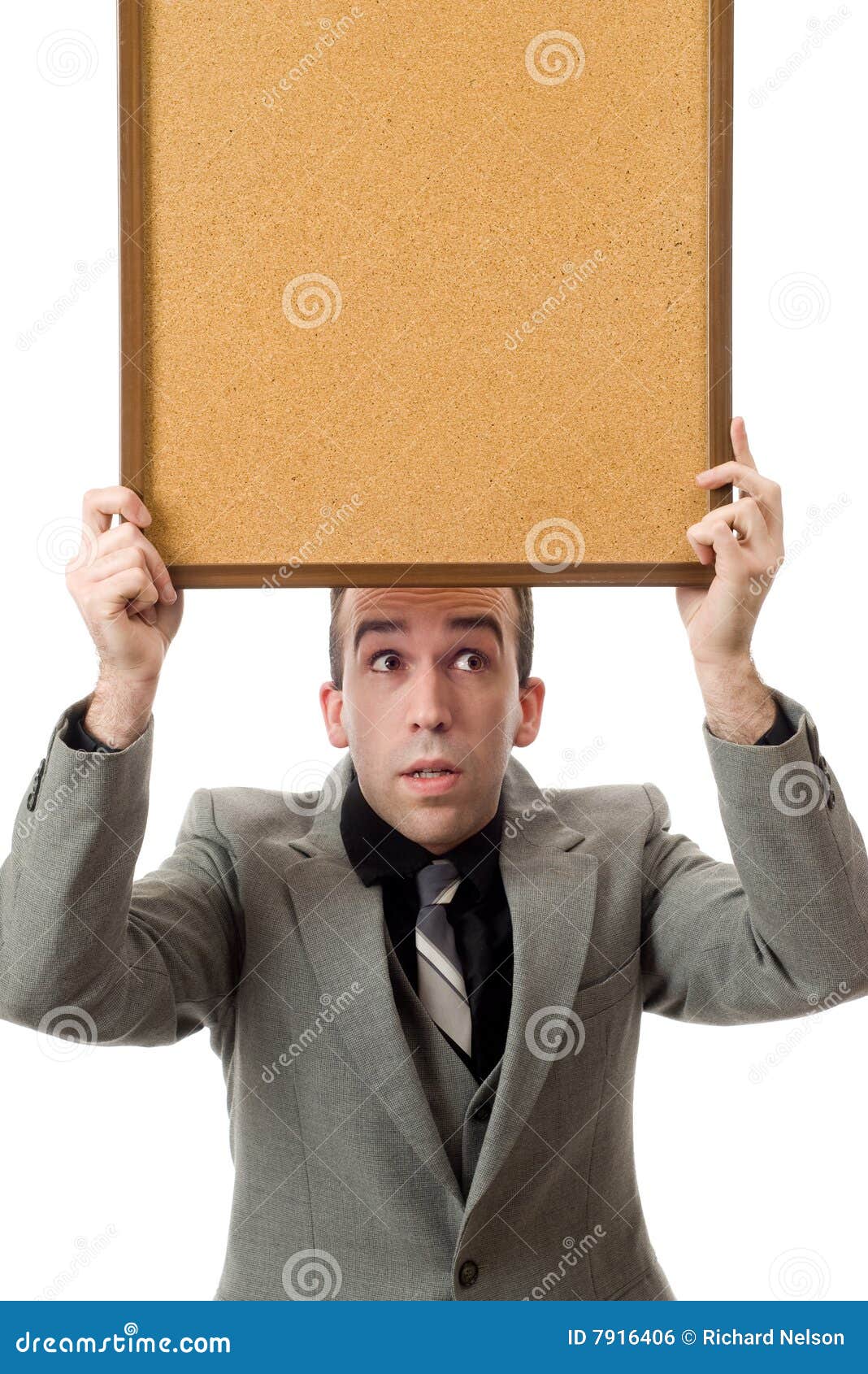 Businessman Holding a Sign stock photo. Image of object - 7916406