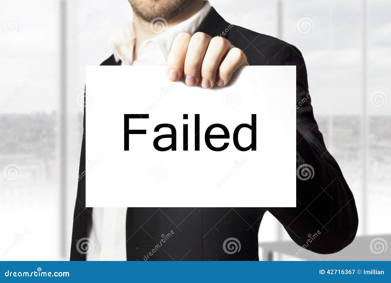 Businessman Holding Sign Failed Stock Image - Image of person ...