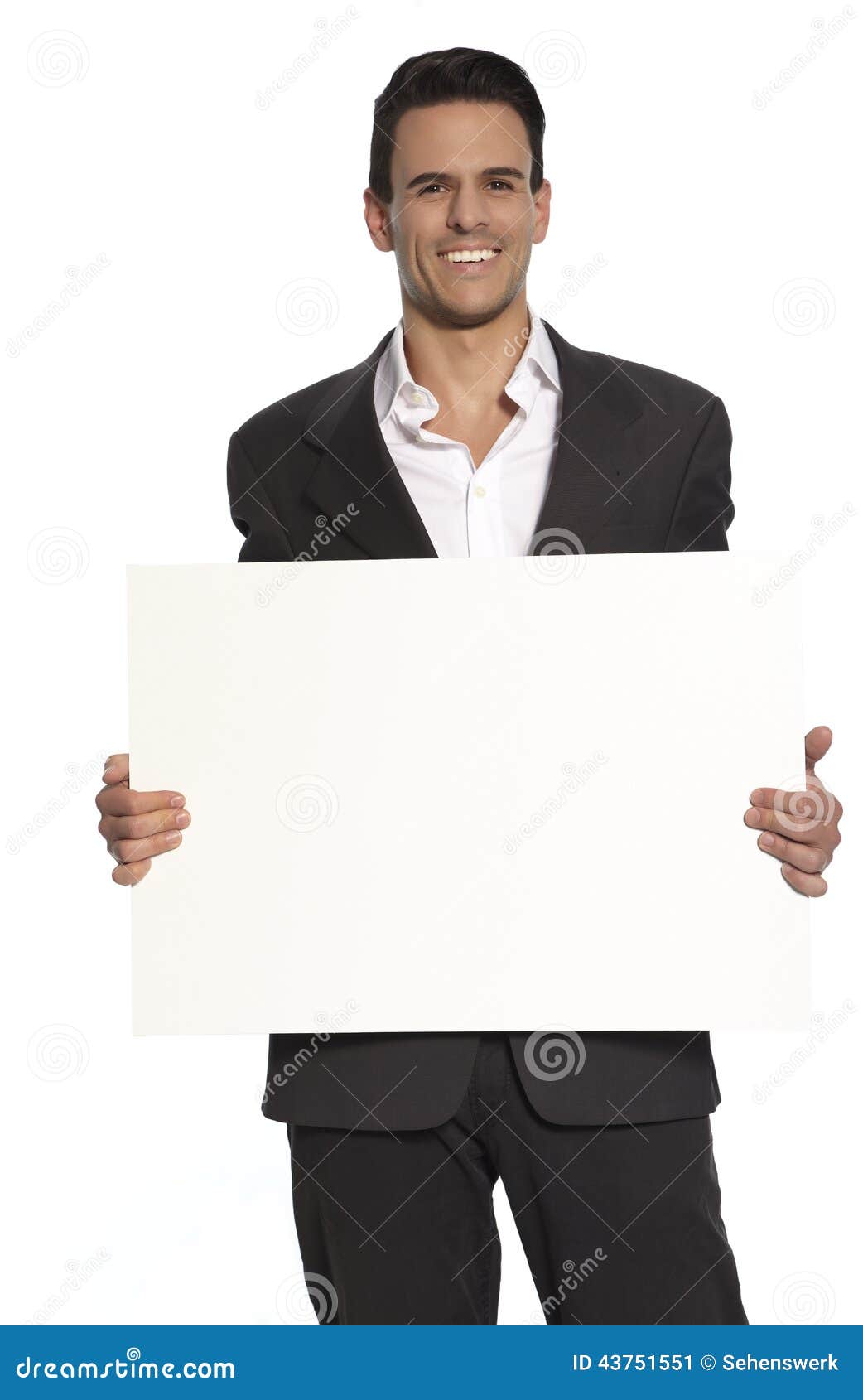 Businessman holding sign stock image. Image of blank - 43751551