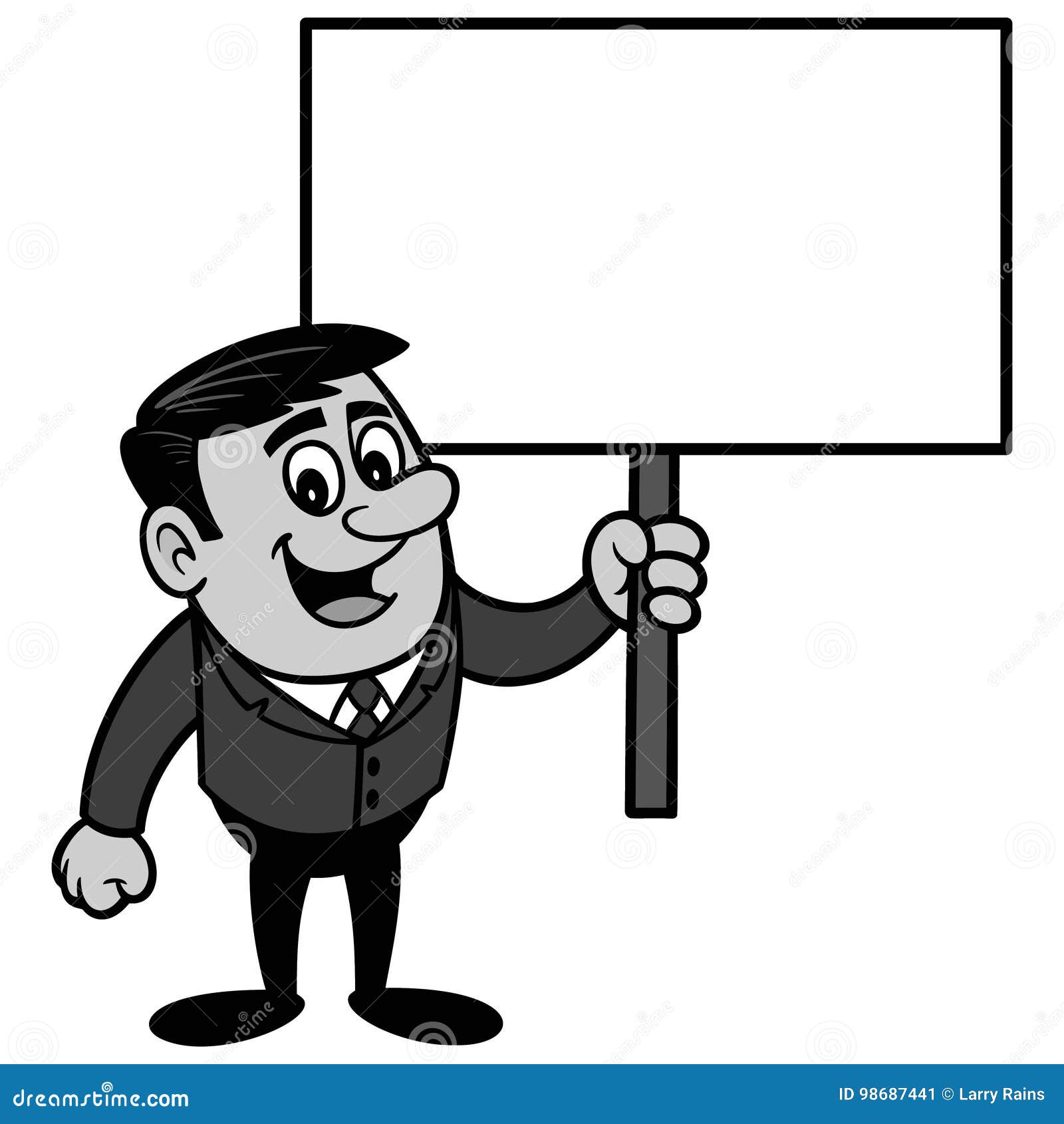 Businessman Holding Sign Illustration Stock Vector - Illustration of ...
