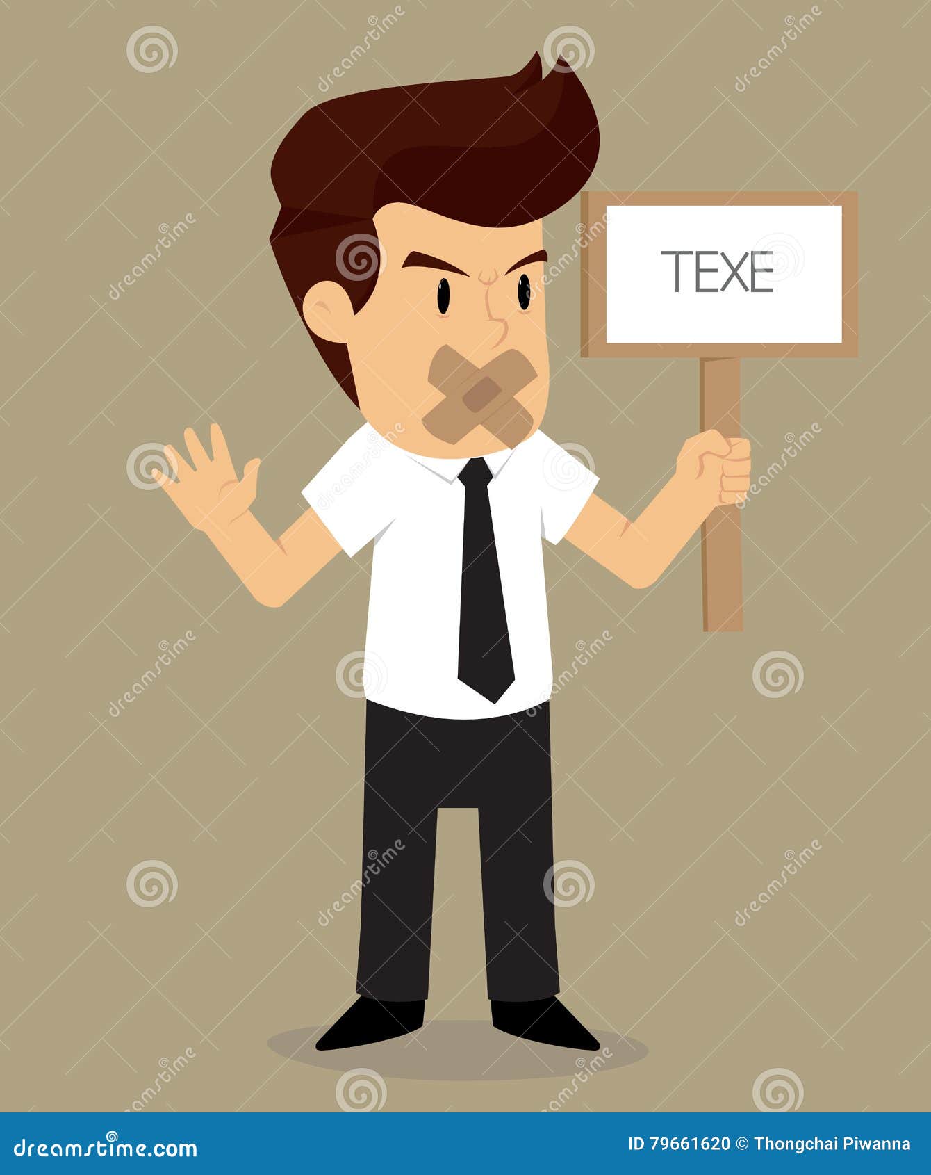 Businessman Holding a Sign, Proscribed Stock Vector - Illustration of ...
