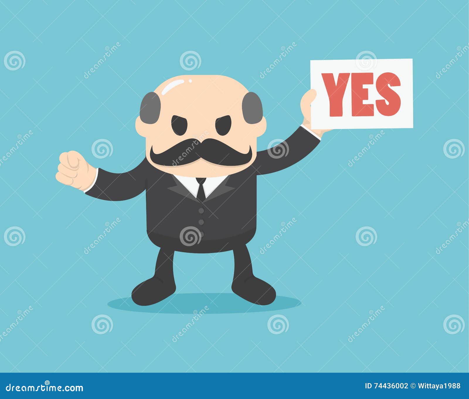 Businessman Holding a Sign that Yes Stock Vector - Illustration of ...