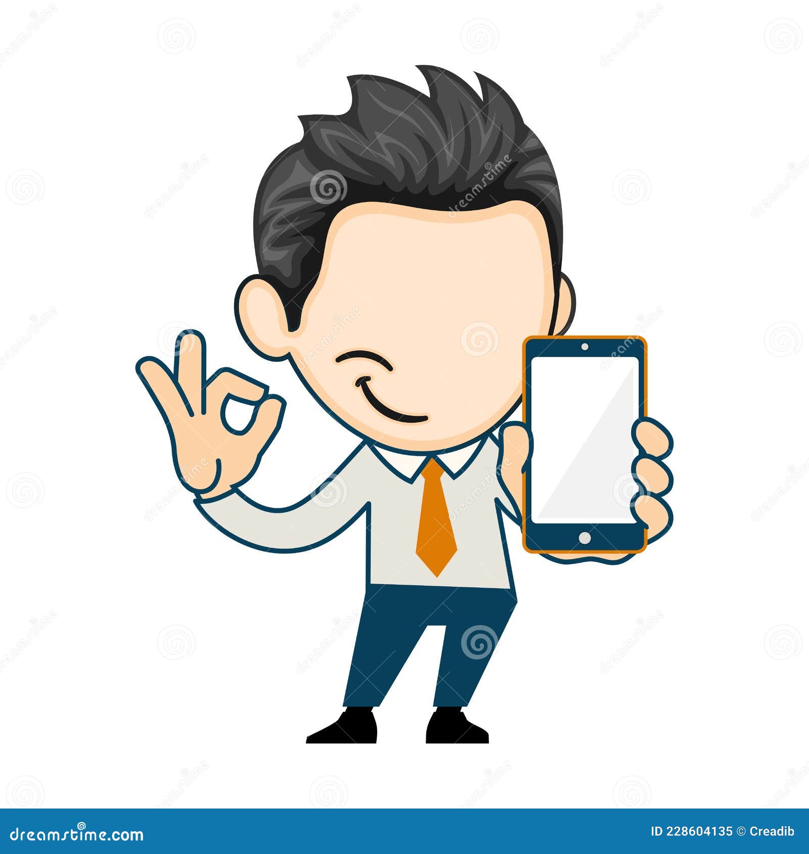 Businessman Holding Smartphone In Hand Phone Presentation And Showing