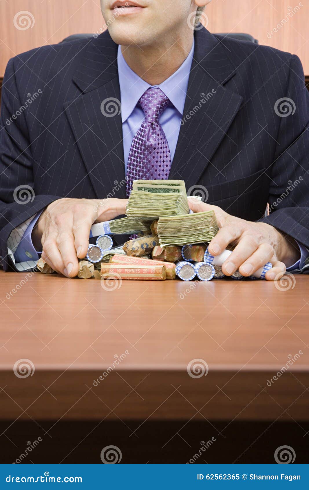 Businessman Holding Stack of Money Stock Image - Image of office ...
