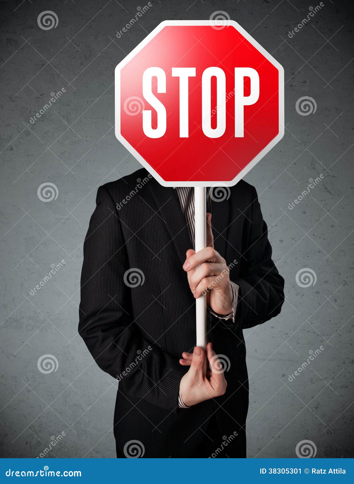 Businessman Holding a Stop Sign Stock Image - Image of grunge, adult ...