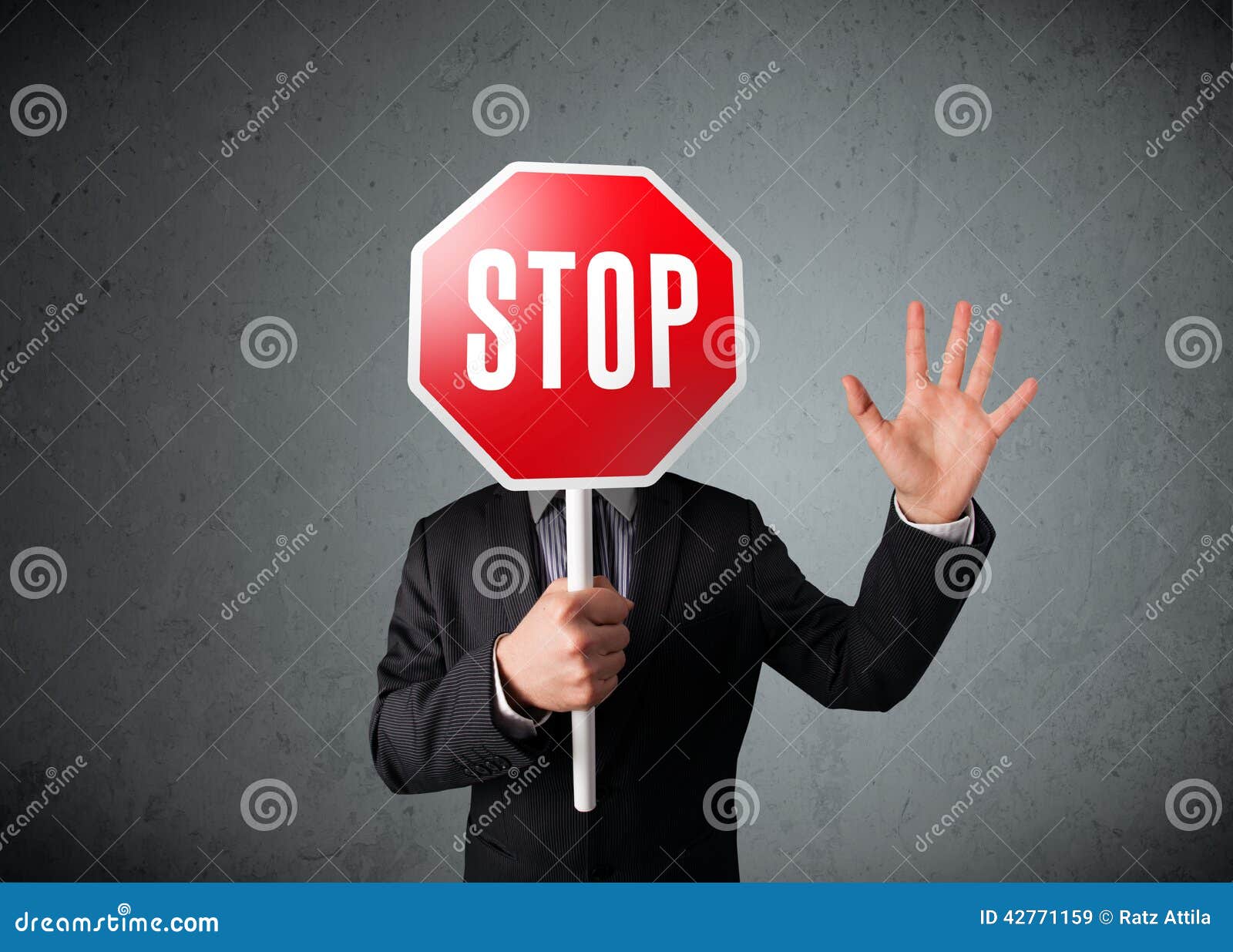 Businessman Holding a Stop Sign Stock Image - Image of gesturing ...