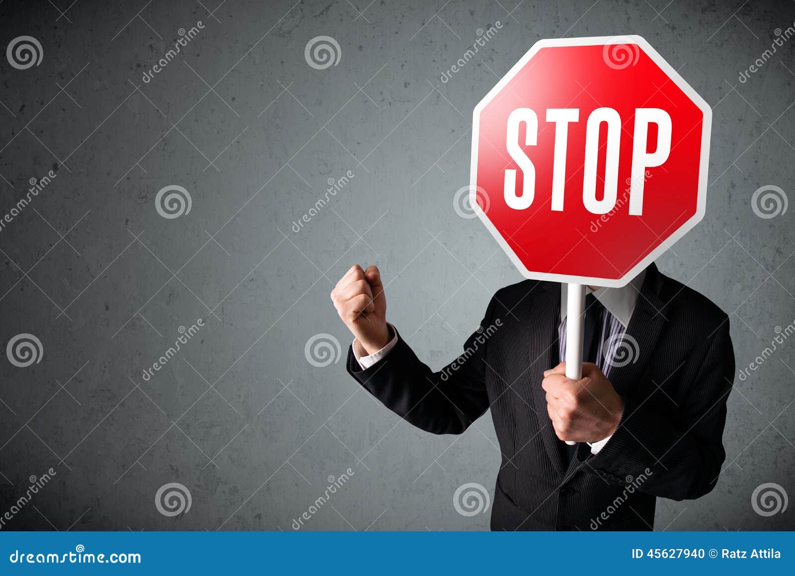Businessman Holding a Stop Sign Stock Photo - Image of caution, hand ...