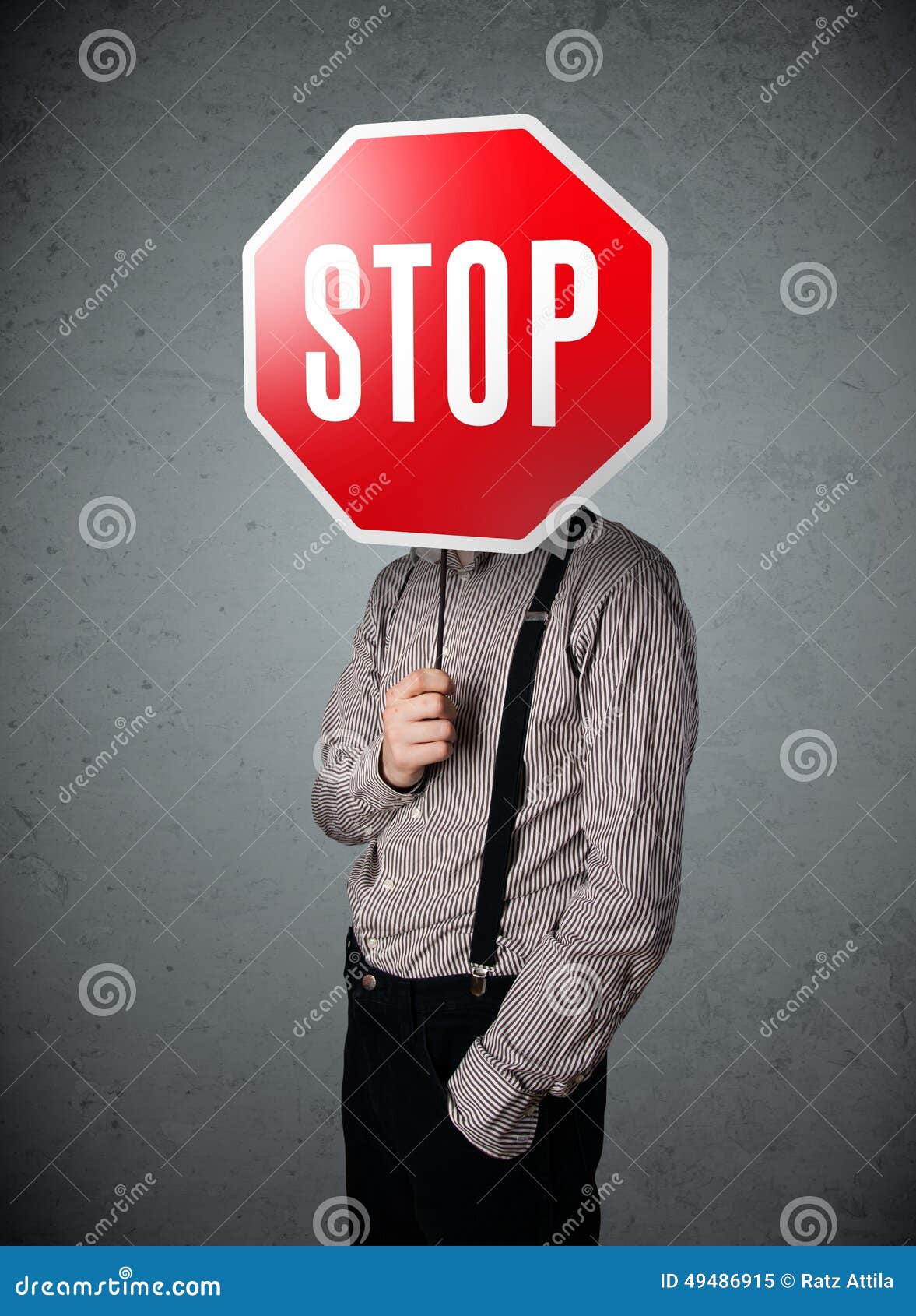 Businessman Holding a Stop Sign Stock Image - Image of control, danger ...