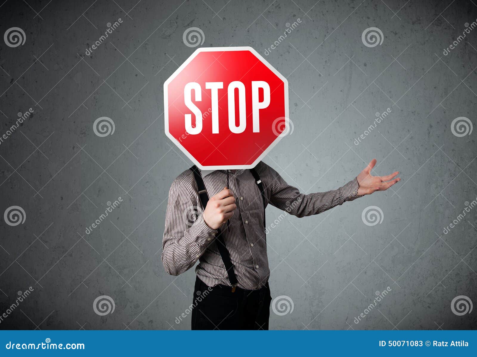 Businessman Holding a Stop Sign Stock Image - Image of background ...