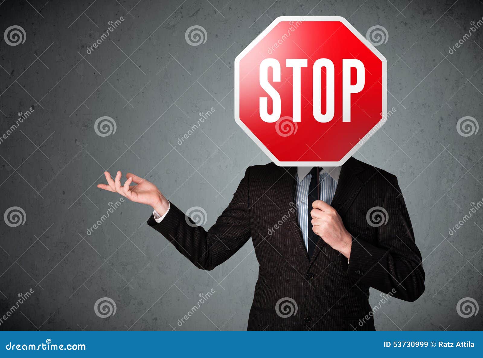 Businessman Holding a Stop Sign Stock Image - Image of adult, boss ...