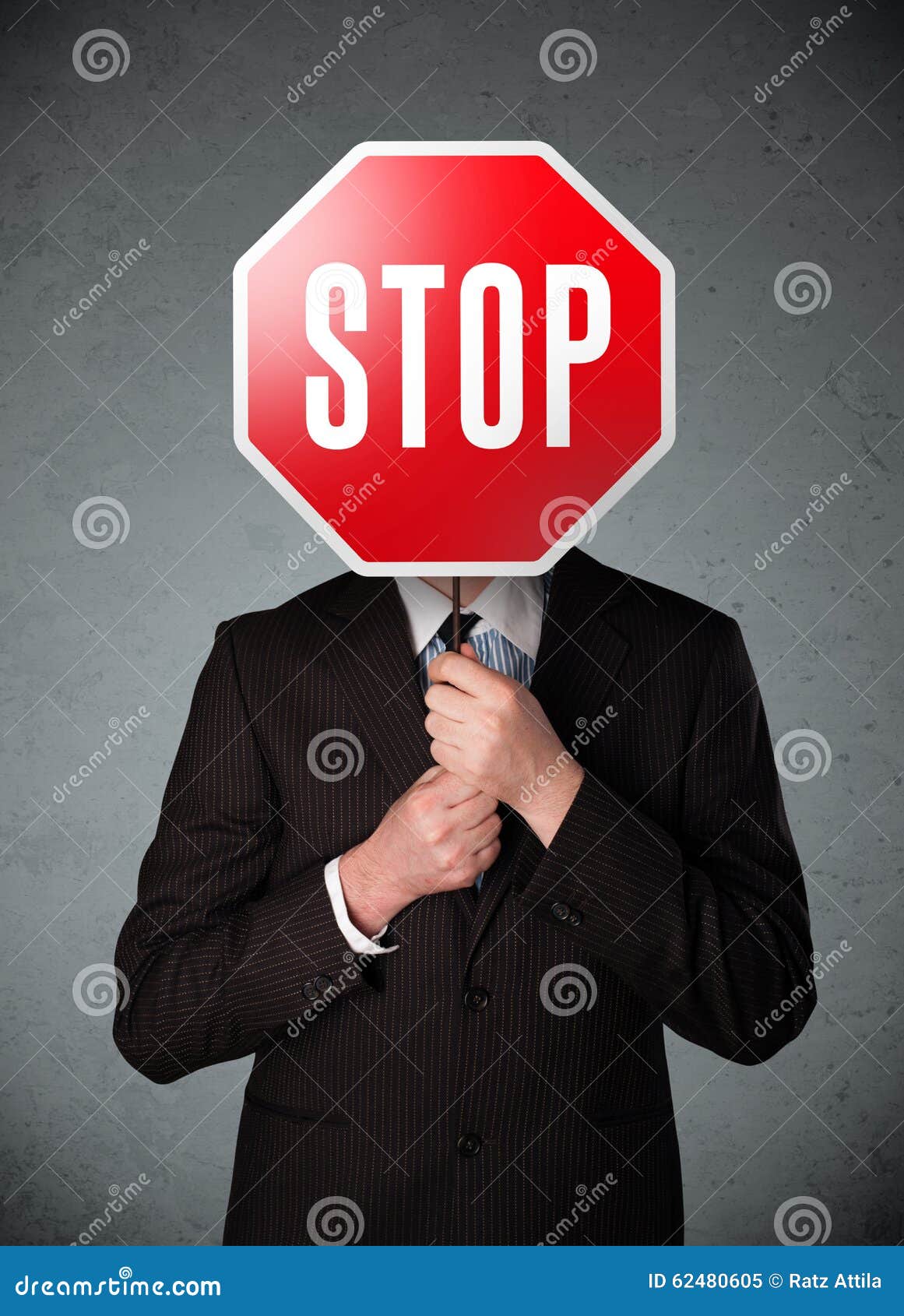 Businessman Holding a Stop Sign Stock Image - Image of control ...