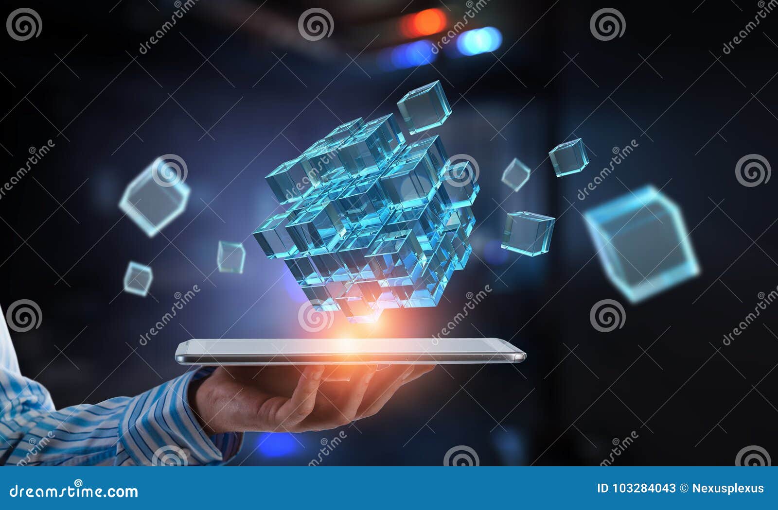 Integrating New Technologies Stock Image - Image of hand, device: 103284043