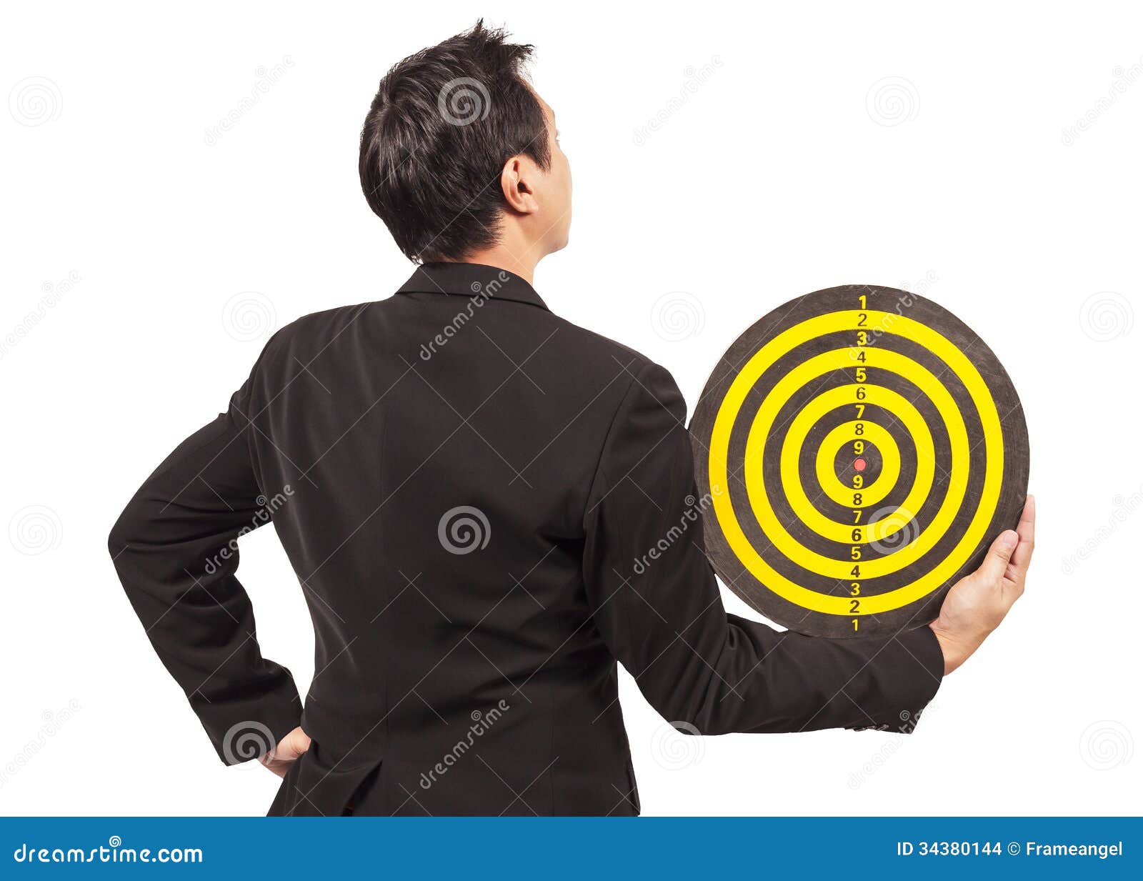 Businessman holding target stock photo. Image of growth - 34380144