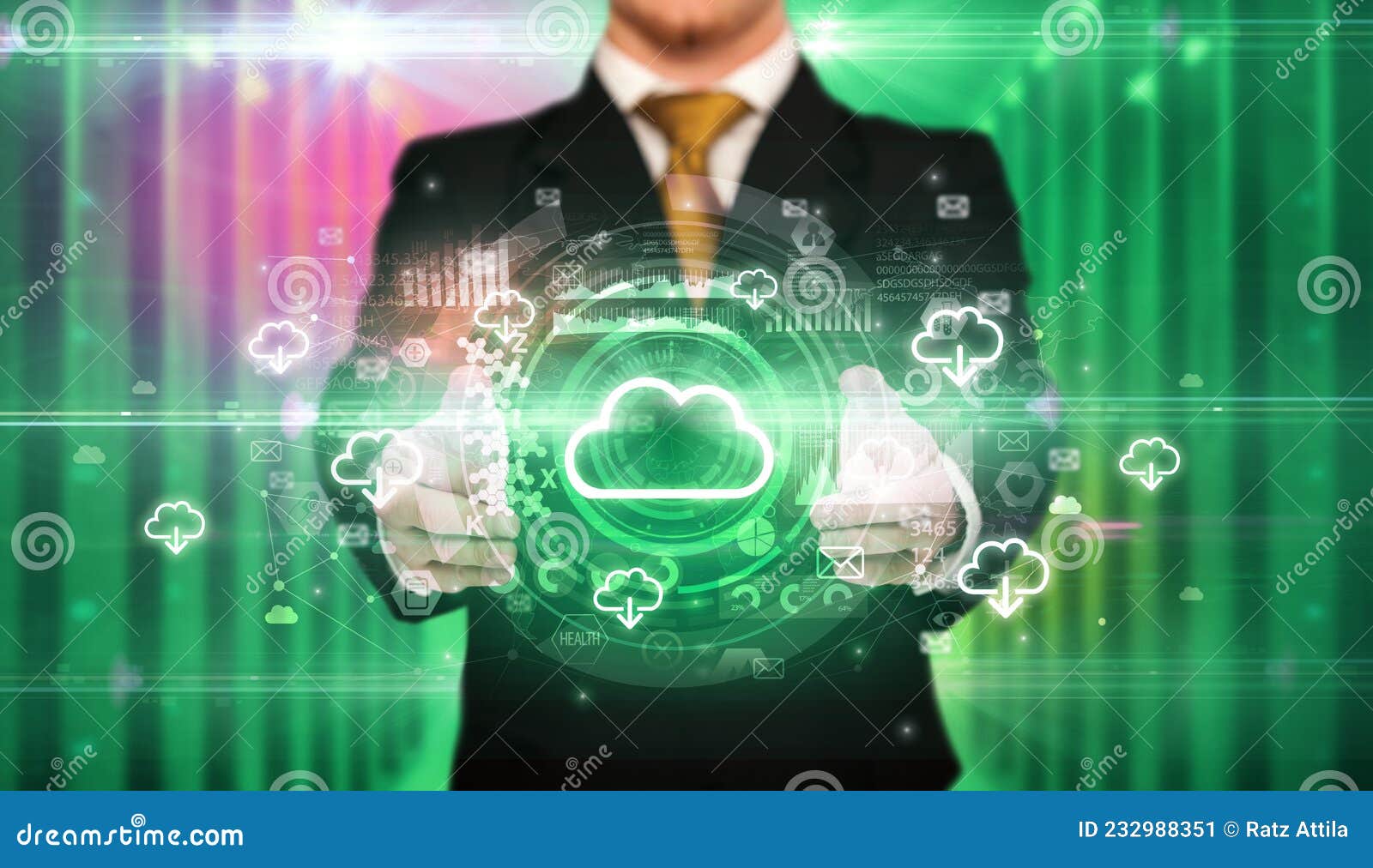 Businessman Holding Technology Icon Concept Stock Image - Image of ...