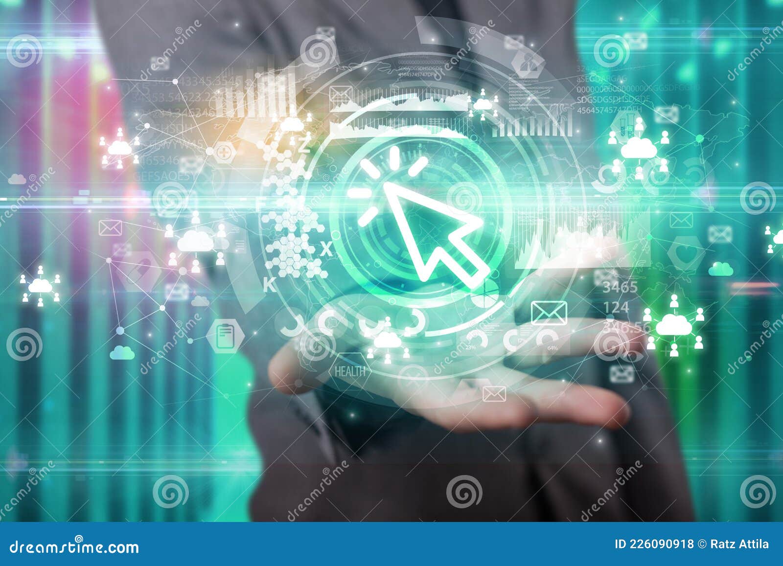 Businessman Holding Technology Icon Concept Stock Photo - Image of ...