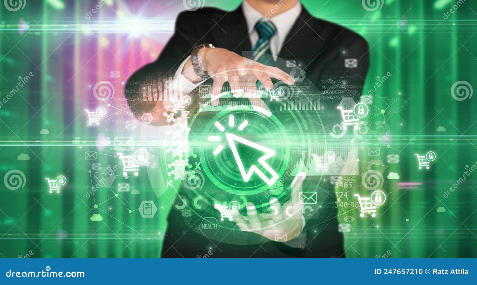 Businessman Holding Technology Icon Concept Stock Photo - Image of ...