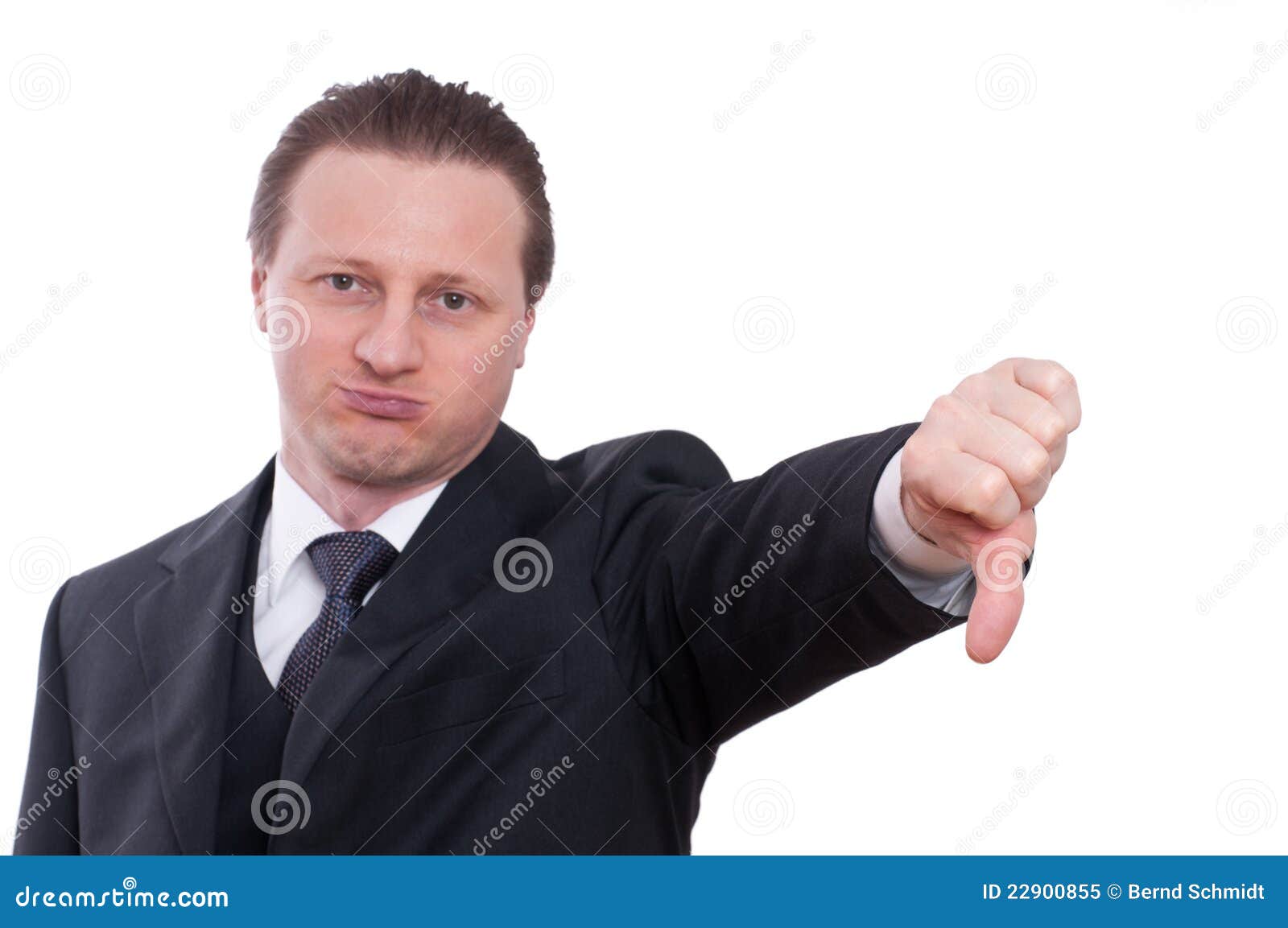 Businessman is Holding Thumb Down Stock Image - Image of serious, shirt ...
