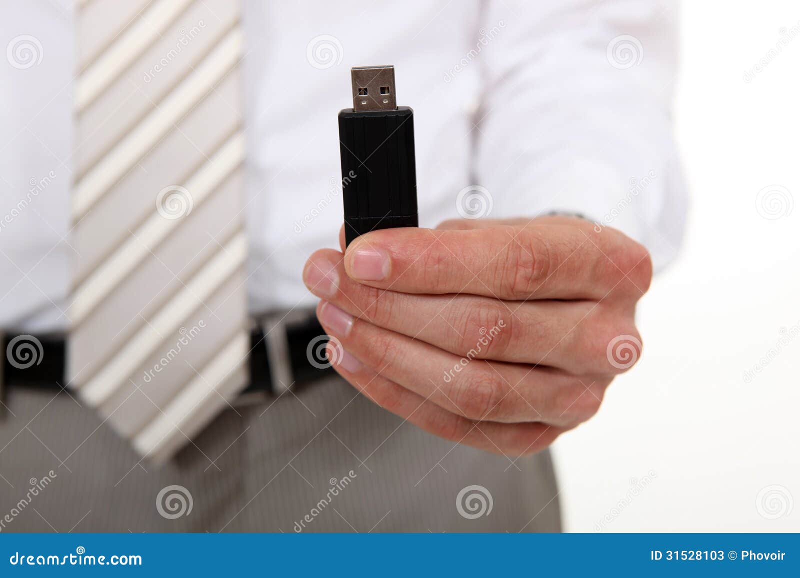 Businessman Holding USB Stick Stock Image - Image of memory, macro ...