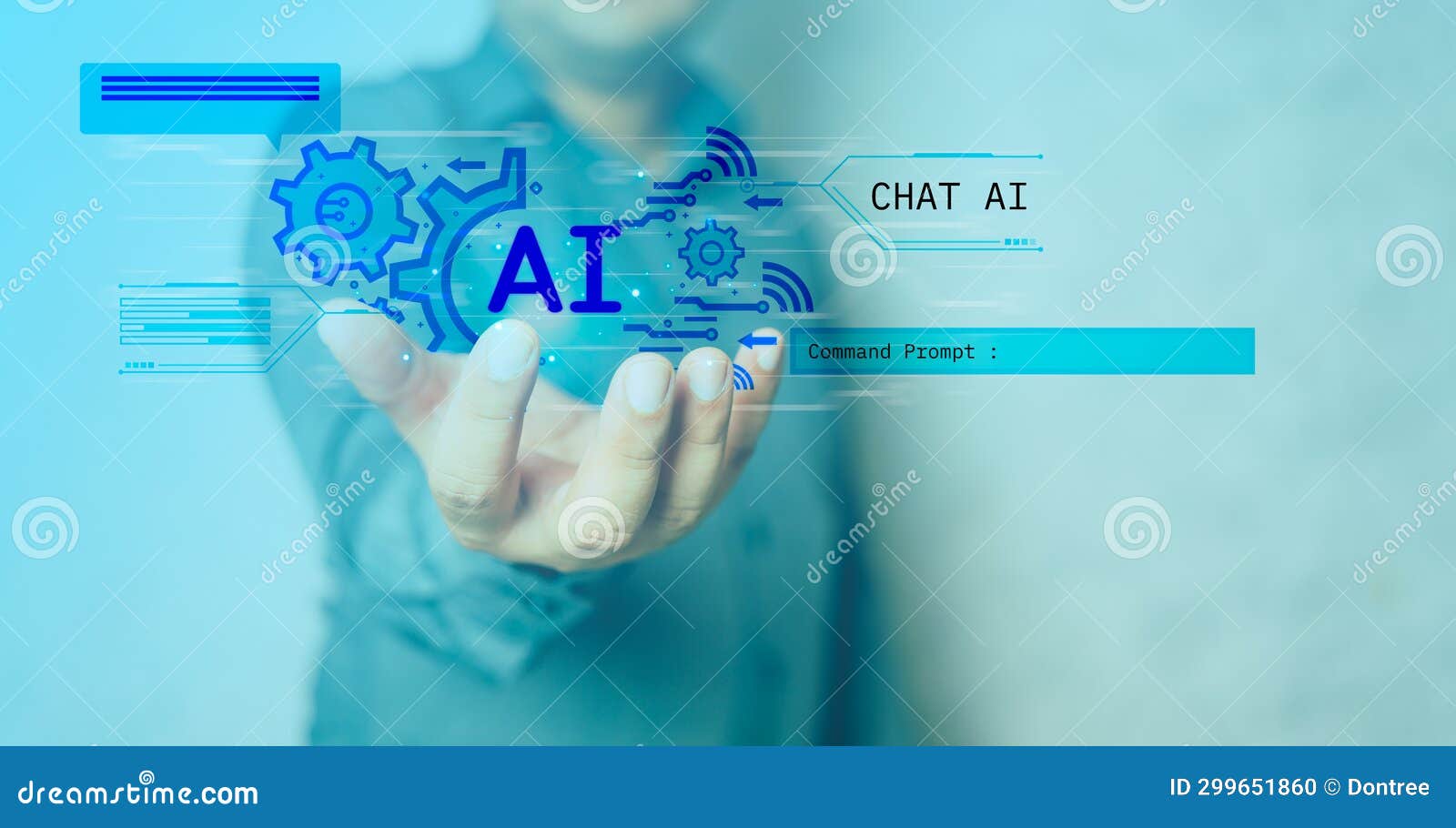 Businessman Holding Virtual Graphic AI, Artificial Intelligence Using ...