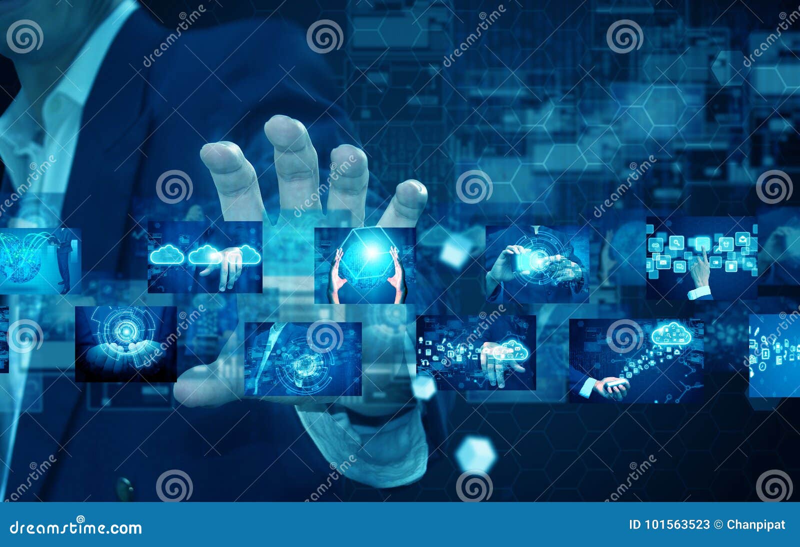 Businessman Holding Technology Stock Image - Image of future ...