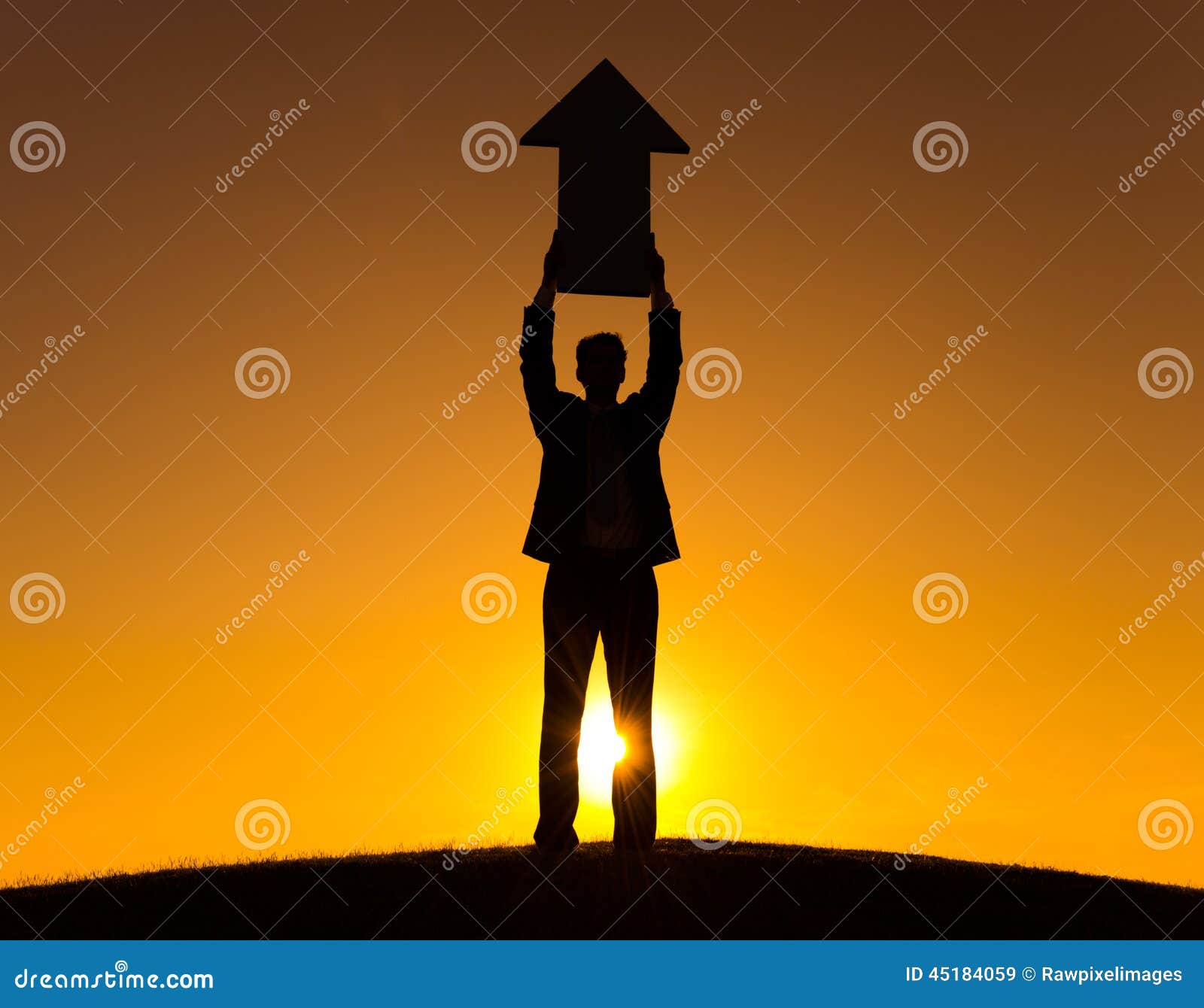 Businessman Holding the Way Forward Sign Stock Image - Image of ...