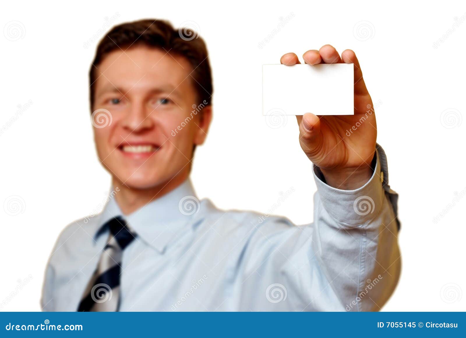 Businessman Holding a White Card,clipping Path Stock Image - Image of ...