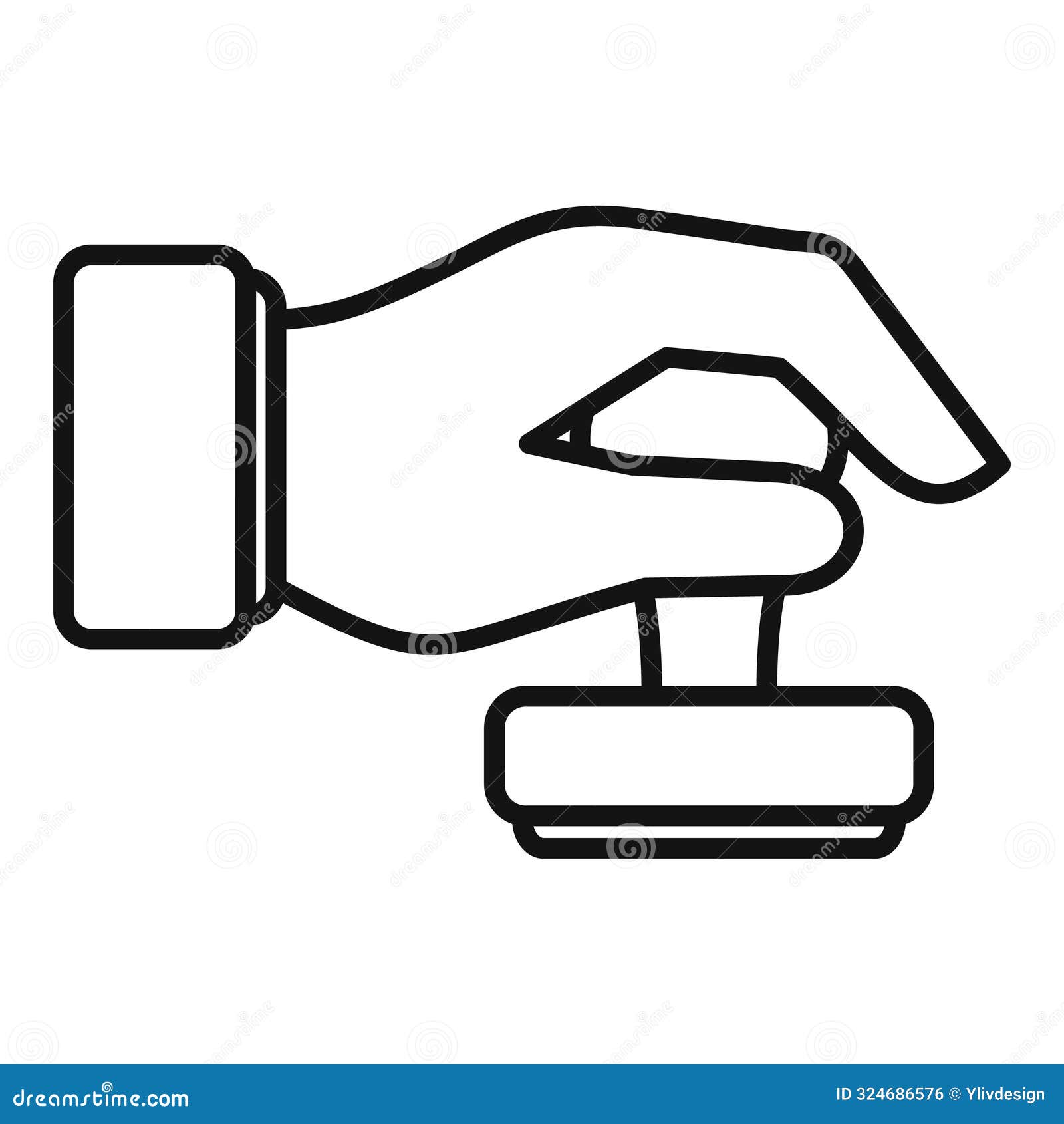 Businessman Holding Wooden Stamper for Document Approval Stock ...