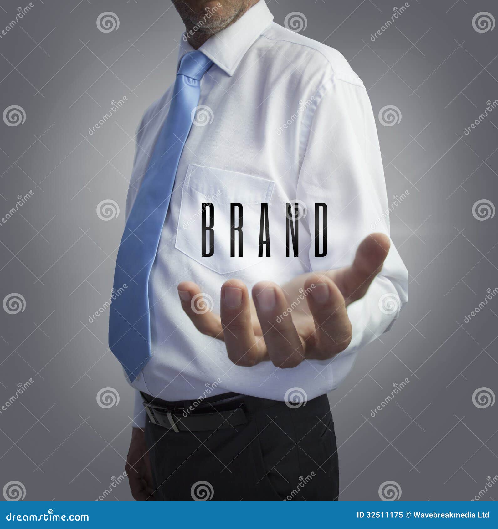 Businessman Holding the Word Brand Stock Illustration - Illustration of ...
