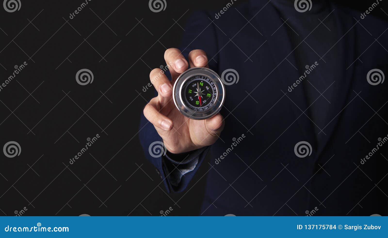 Businessman Holds Compass in His Hand Stock Photo - Image of north ...