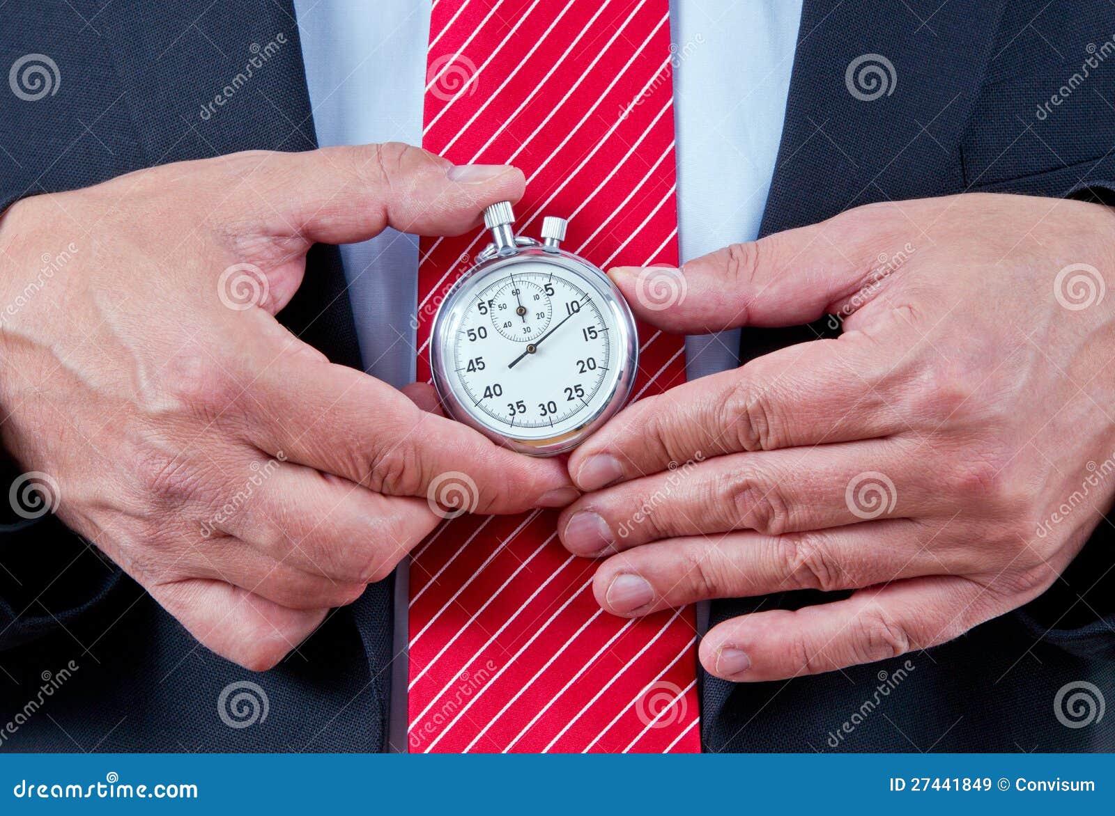Businessman Holds Stopwatch Stock Image - Image of hold, equipment ...