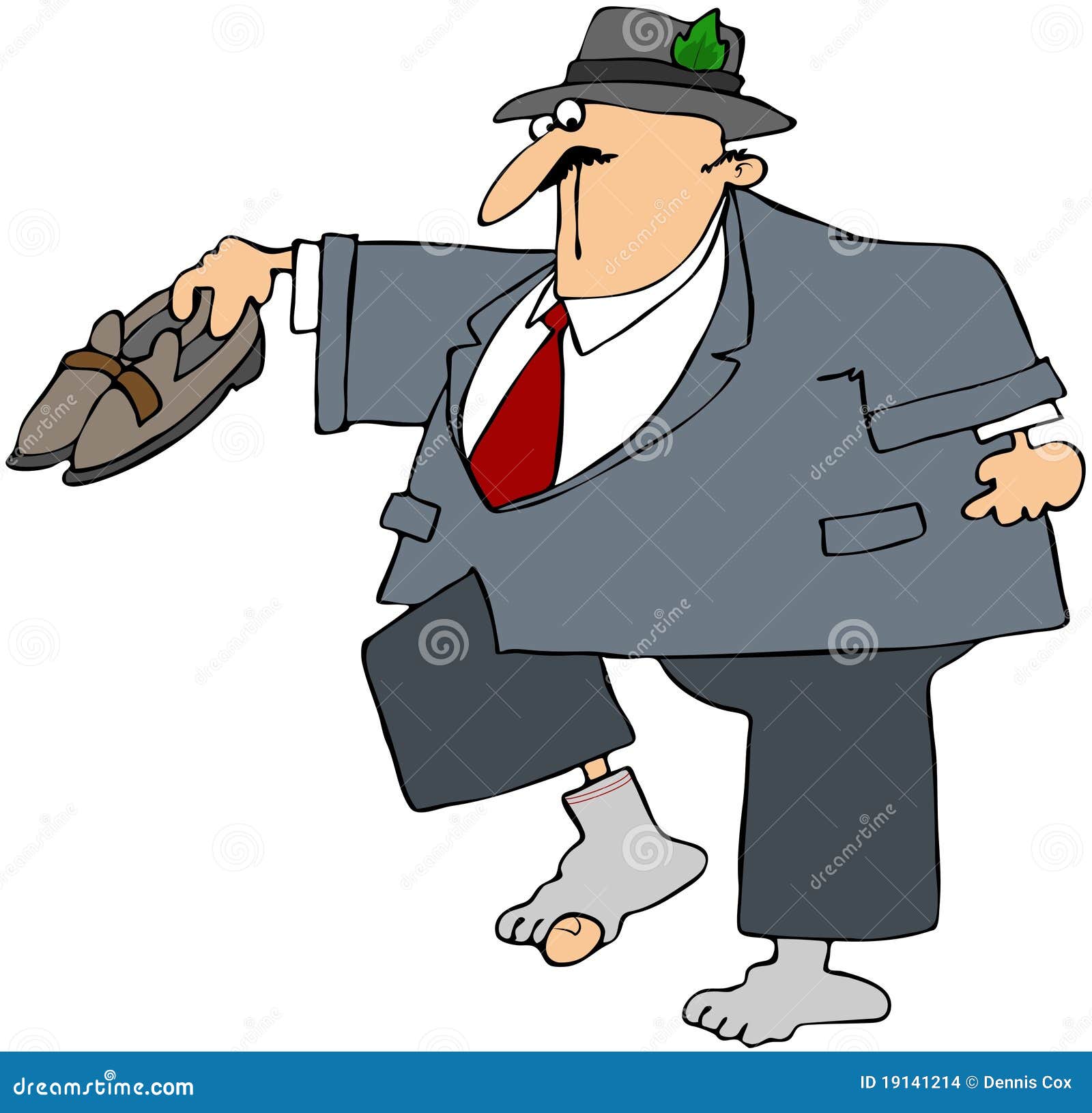 Businessman with Holey Sock Stock Illustration - Illustration of ...