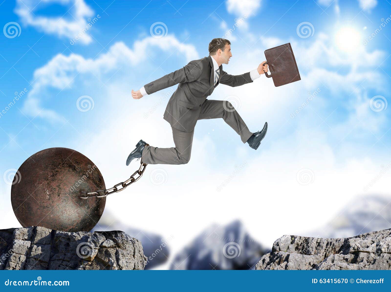 Businessman Hopping Over Bottomless Pit Stock Photo - Image of success ...
