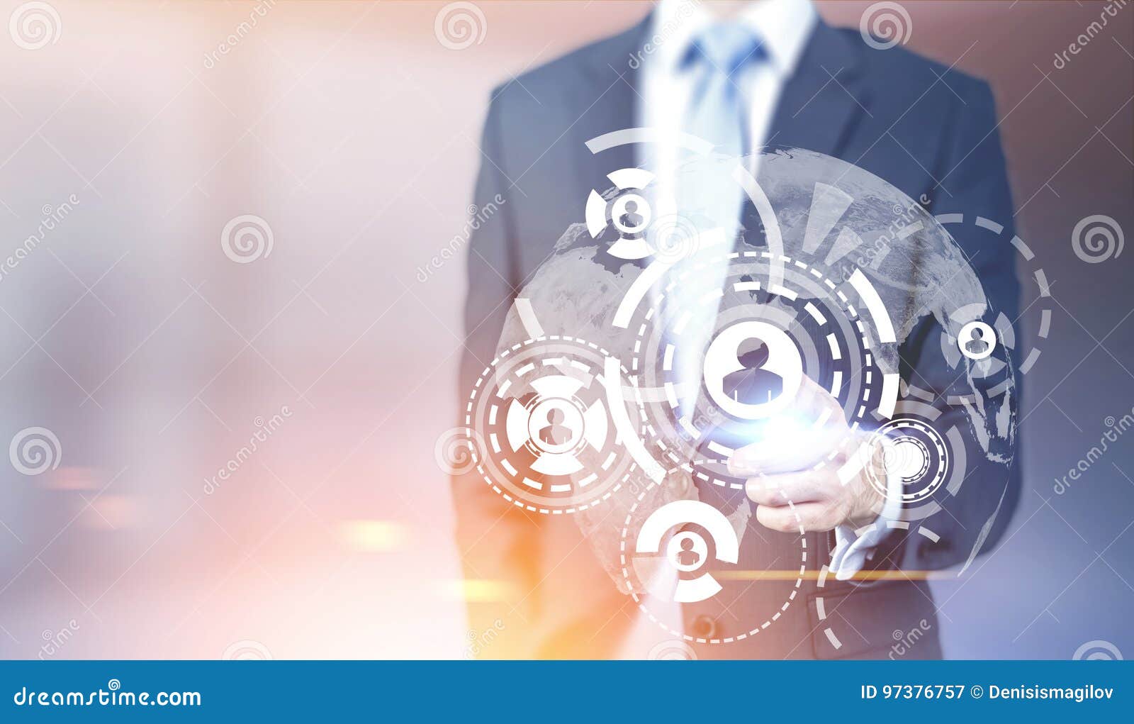 Businessman, HUD, Network, Blurred Stock Image - Image of marketing ...