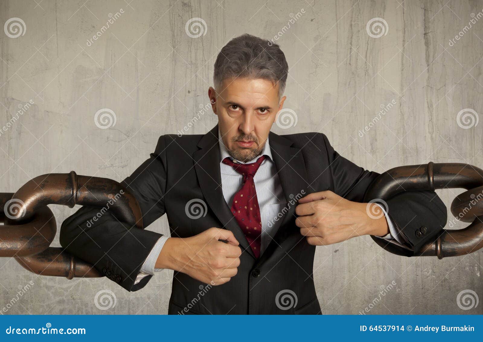 Businessman with Huge Chain Stock Photo - Image of businesspeople, face ...