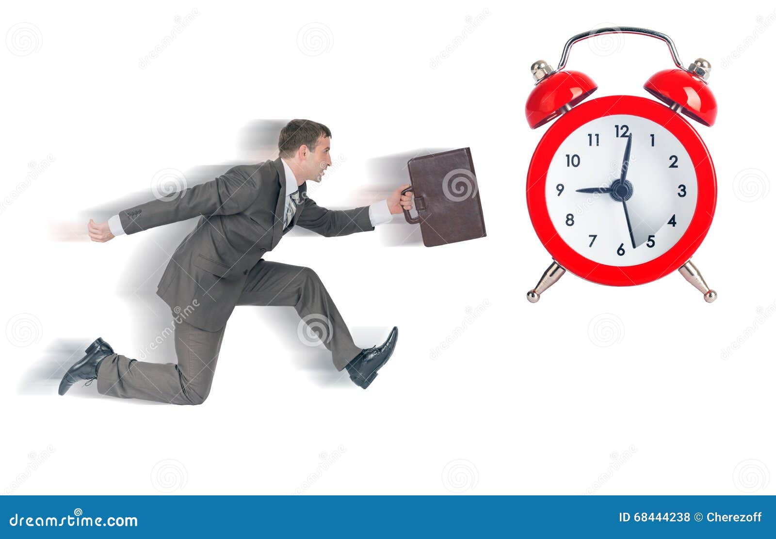 Businessman hurring up stock photo. Image of isolated - 68444238
