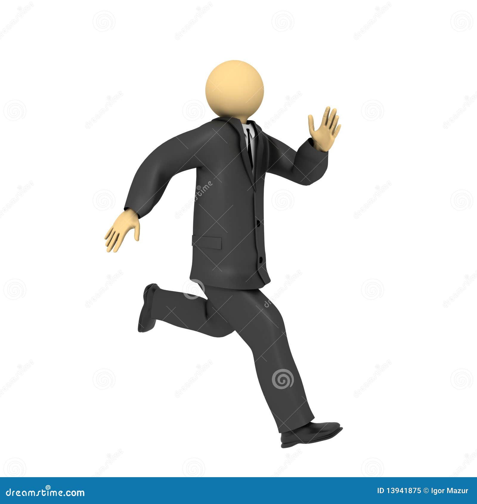 Businessman in Hurry stock illustration. Illustration of white - 13941875