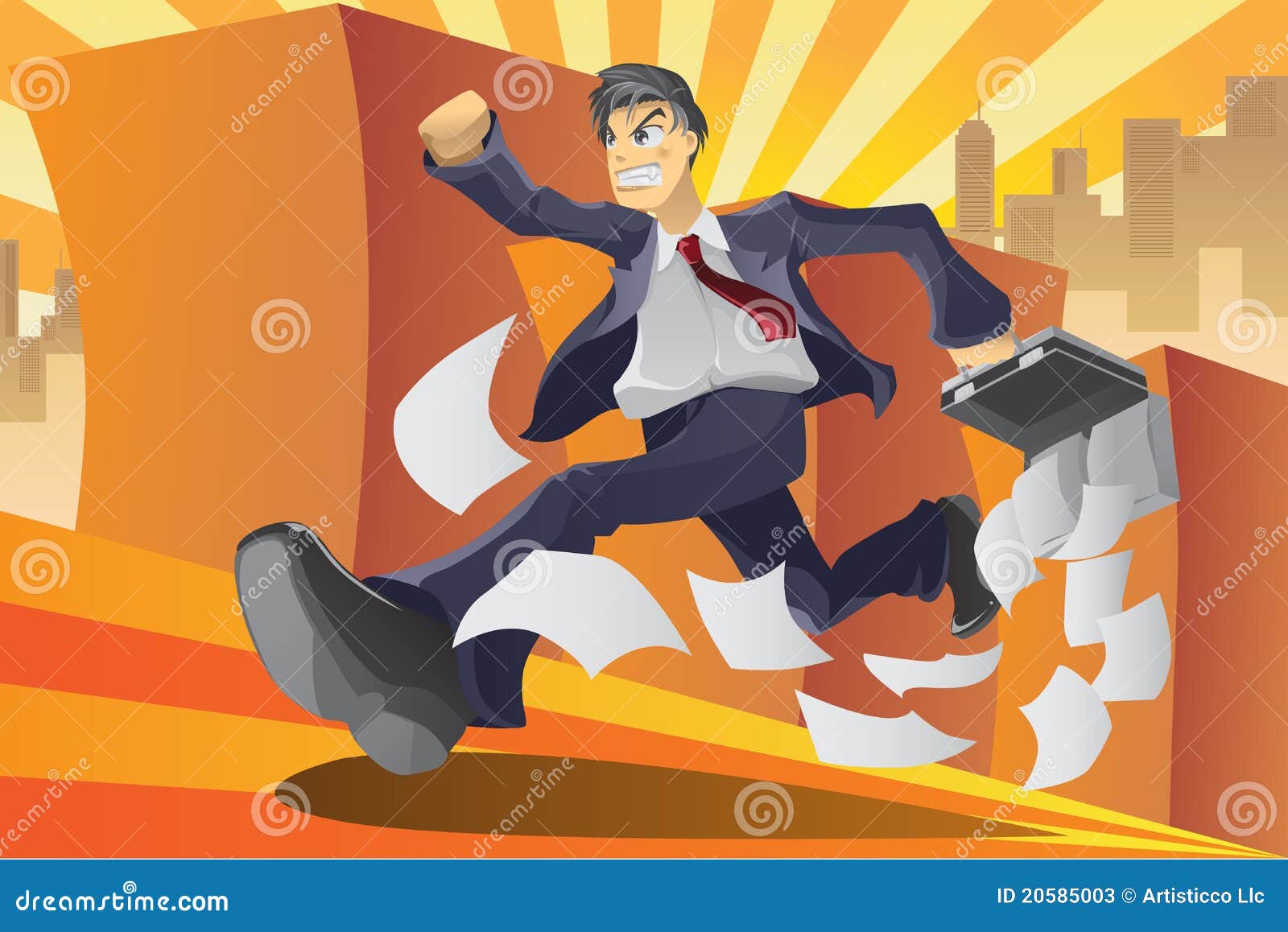 Businessman in a hurry stock vector. Illustration of professional ...